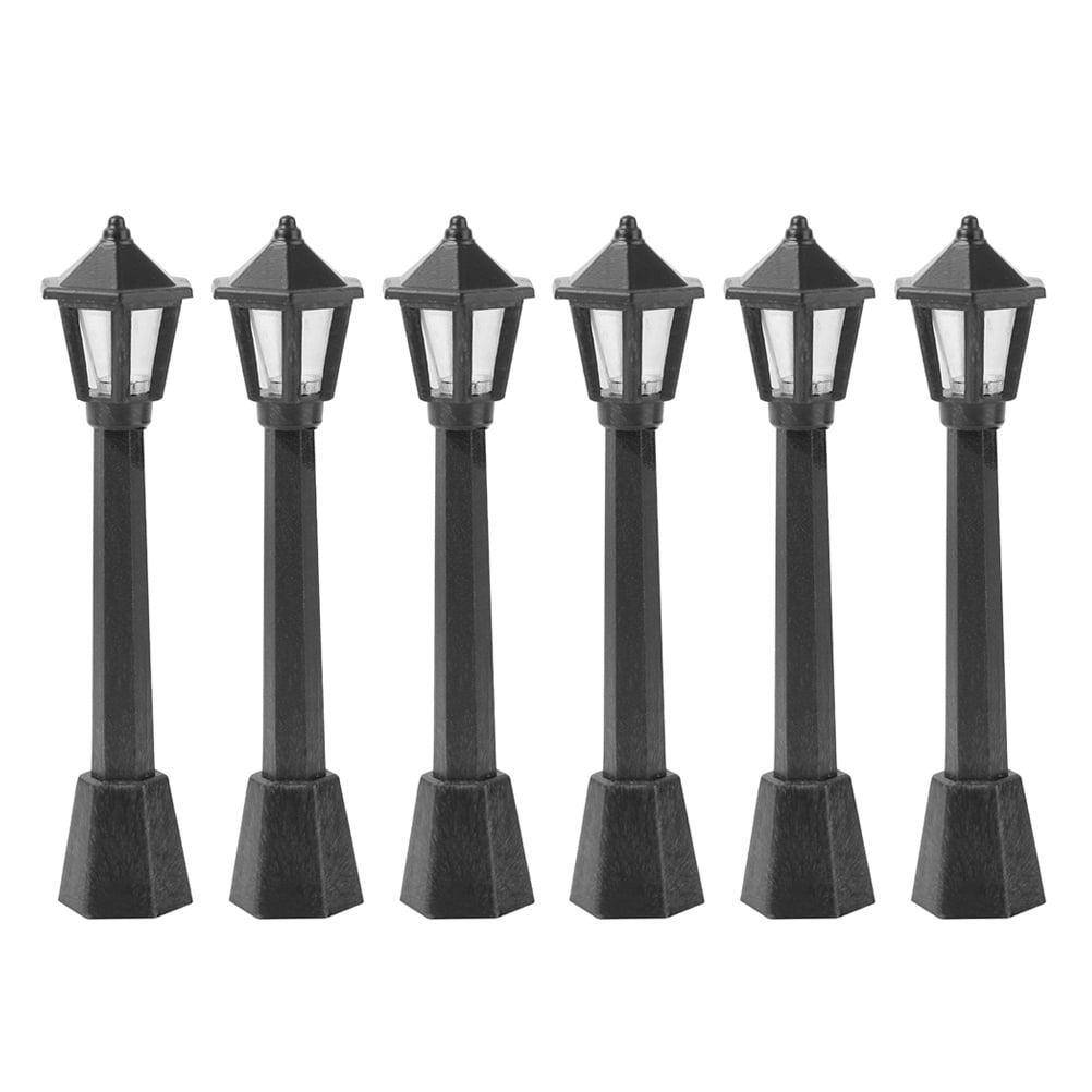 Masteelf 6pcs Street Light Model Lamp Post Miniature Street Lamp ...