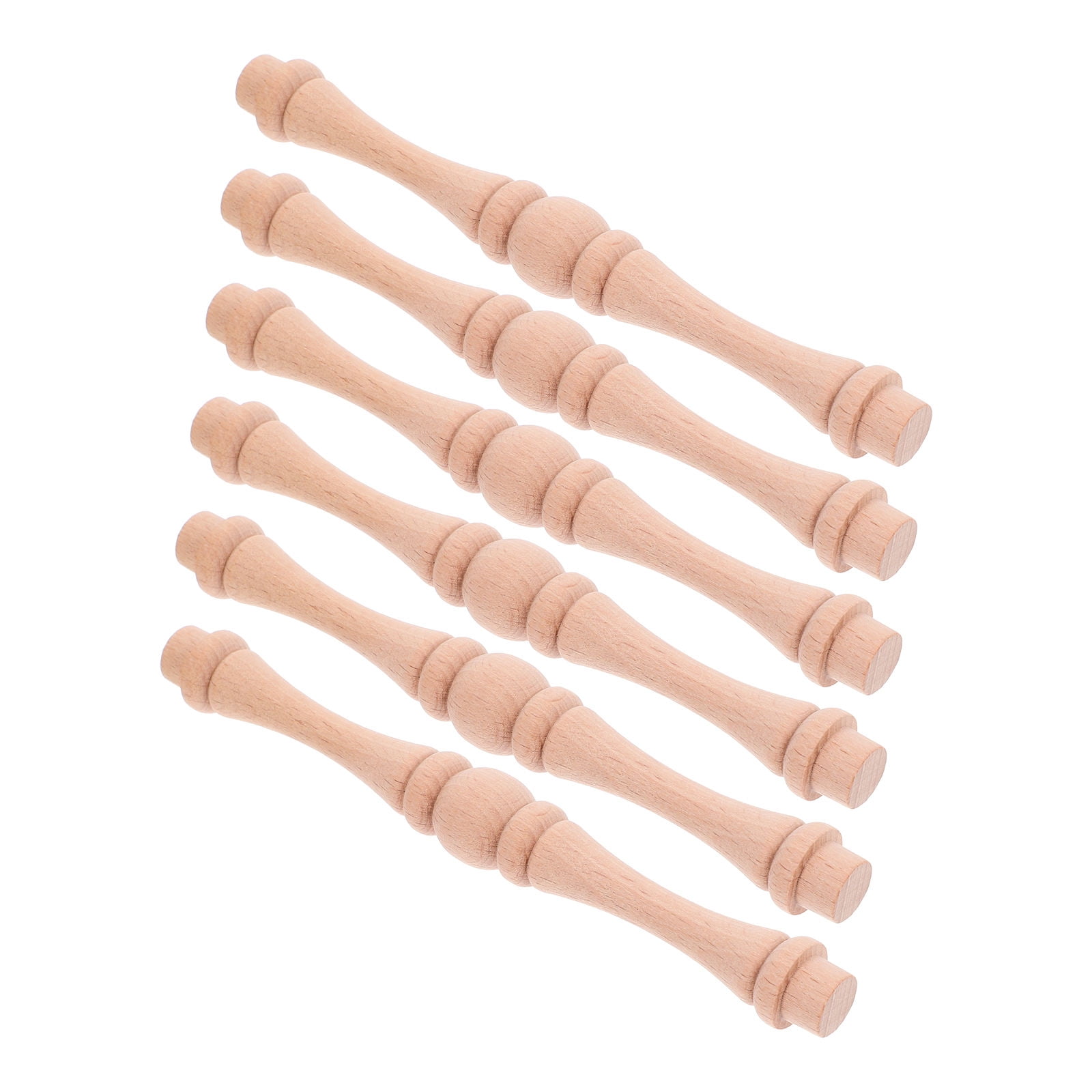 Masteelf 6pcs Unpainted Spindles Baluster Spindles Unfinished Wood ...