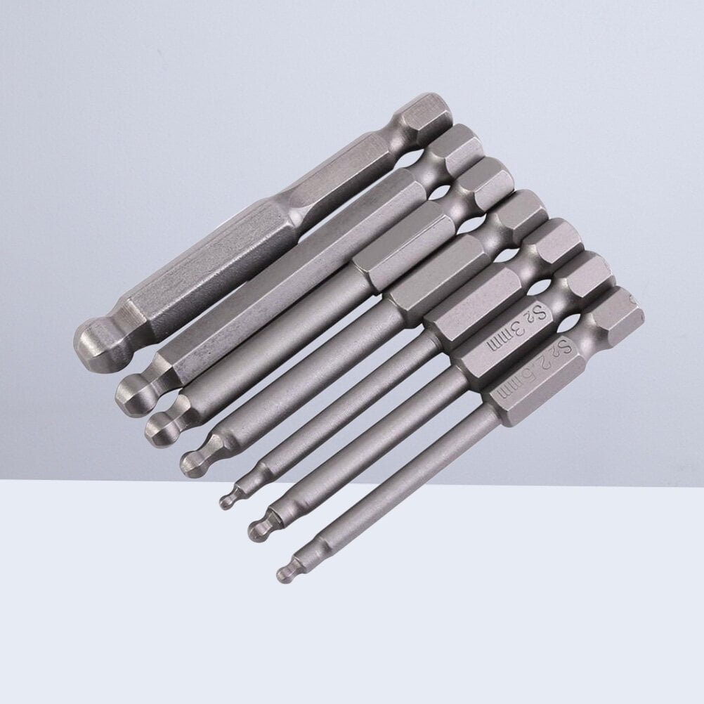 Masteelf 7 Pieces Steel Ball Head Screwdriver Bits for Electric Drills ...