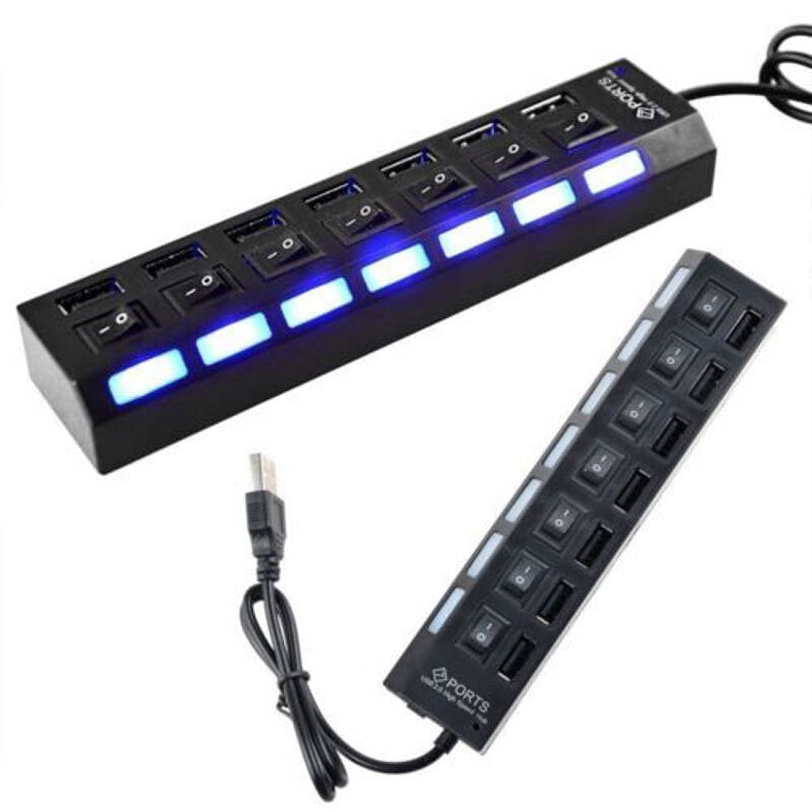 Masteelf 7-Port USB 2.0 Multi Charger Hub with High Adapter ON/OFF for ...