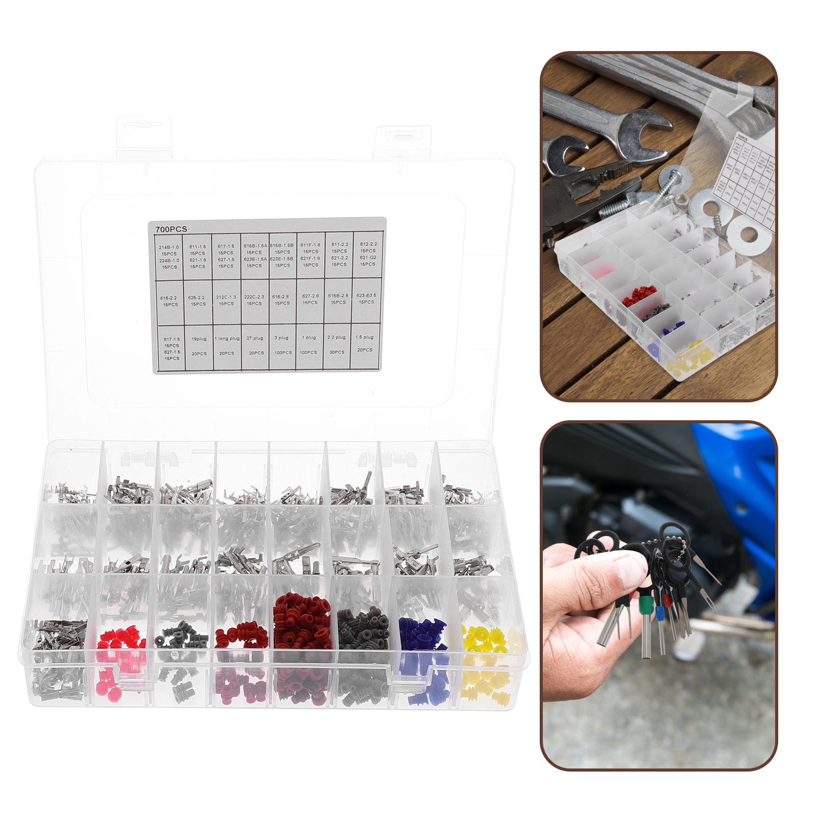 Masteelf 700pcs Automotive Connector Kit Crimp Terminals Electrical Pin ...