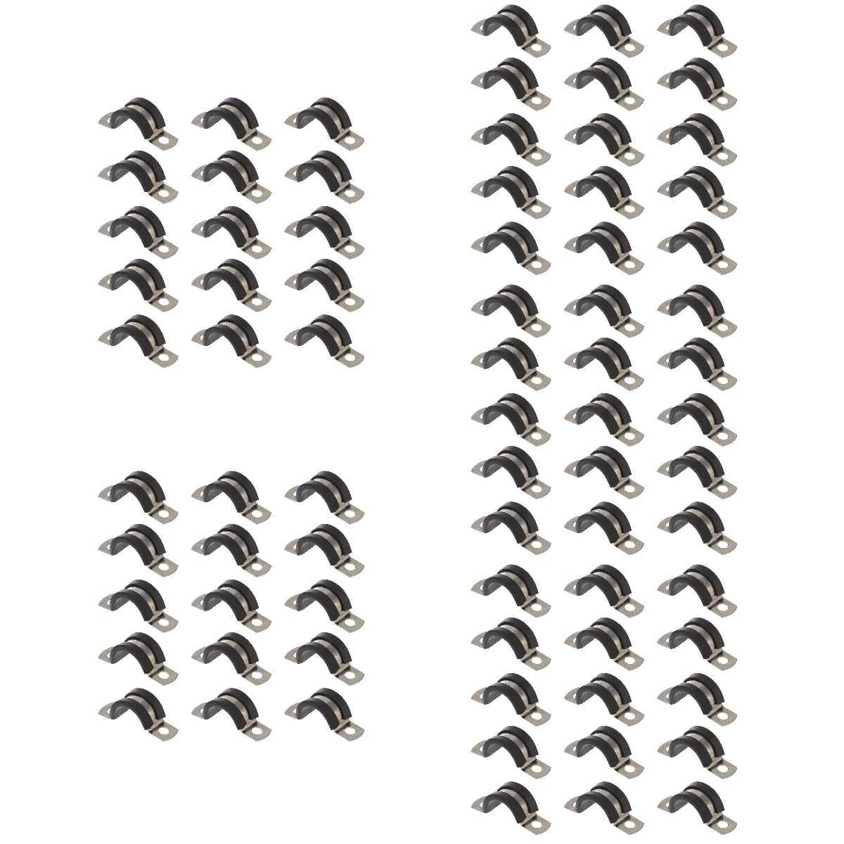 Masteelf 75 pcs Tube Clamps Rubber Cushioned Stainless Steel Cable ...