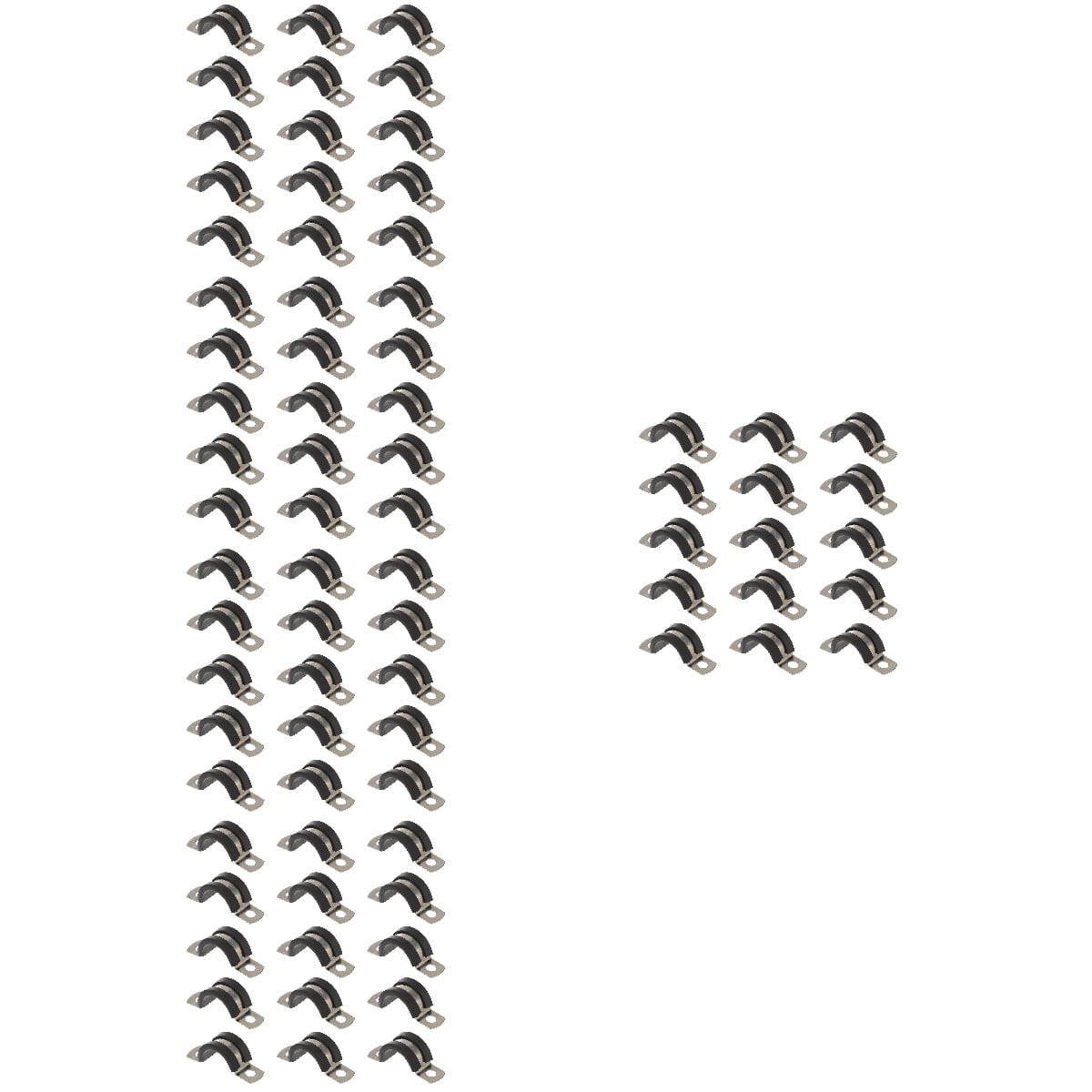 Masteelf 75 pcs Tube Clamps Rubber Cushioned Stainless Steel Cable ...