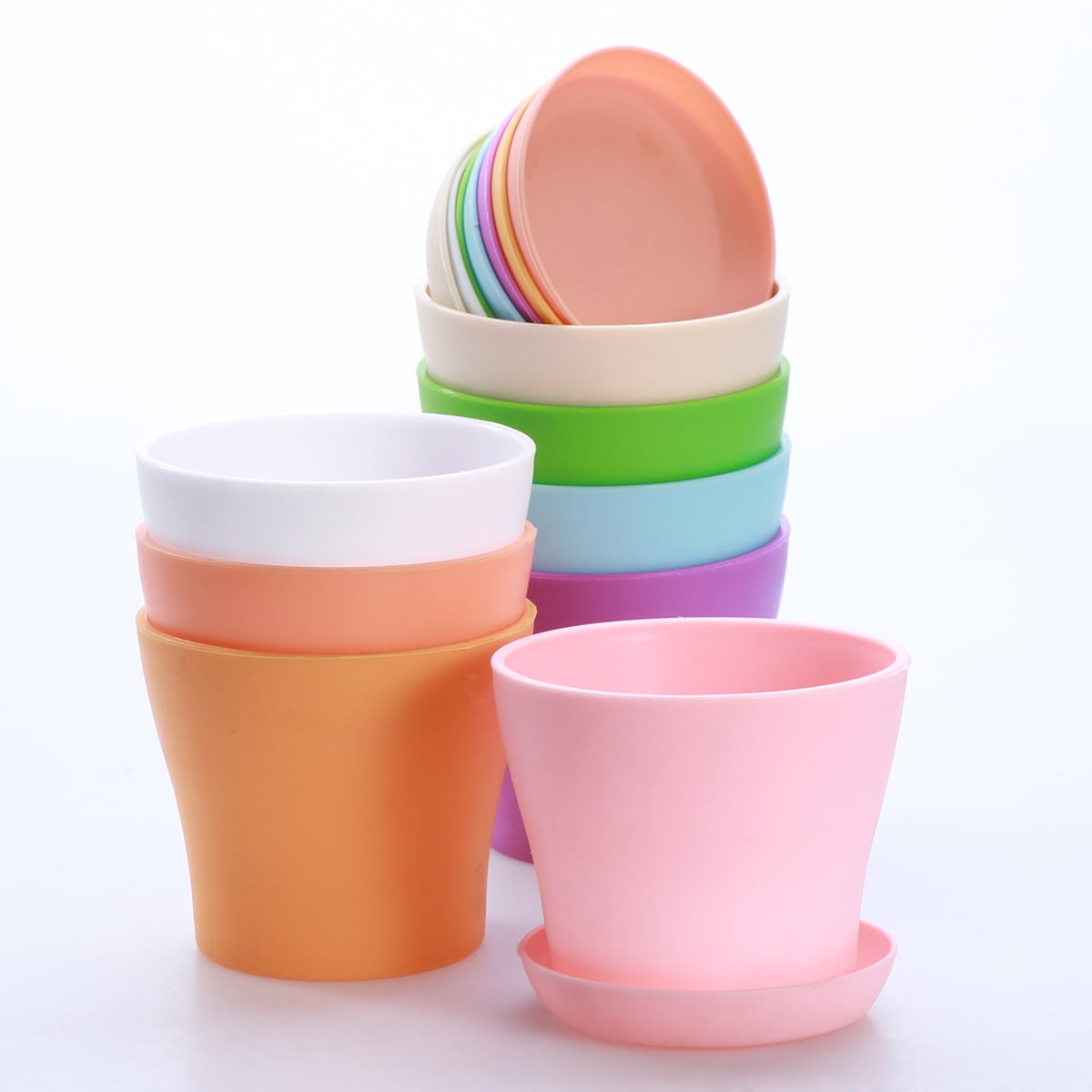 Masteelf 8 PCS Plastic Garden Planters Decorative Flower Pot Pots for ...