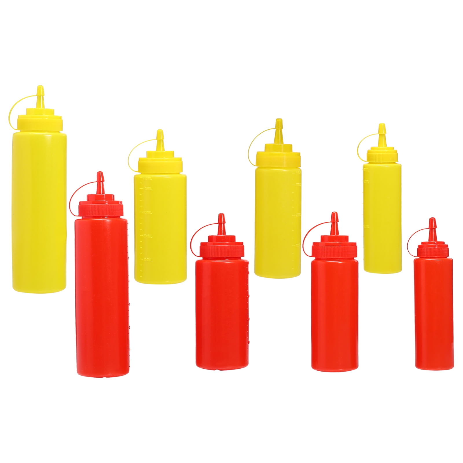 Masteelf 8 Pcs Pump Squeeze Plastic Jam Bottle Sandwich Condiment ...