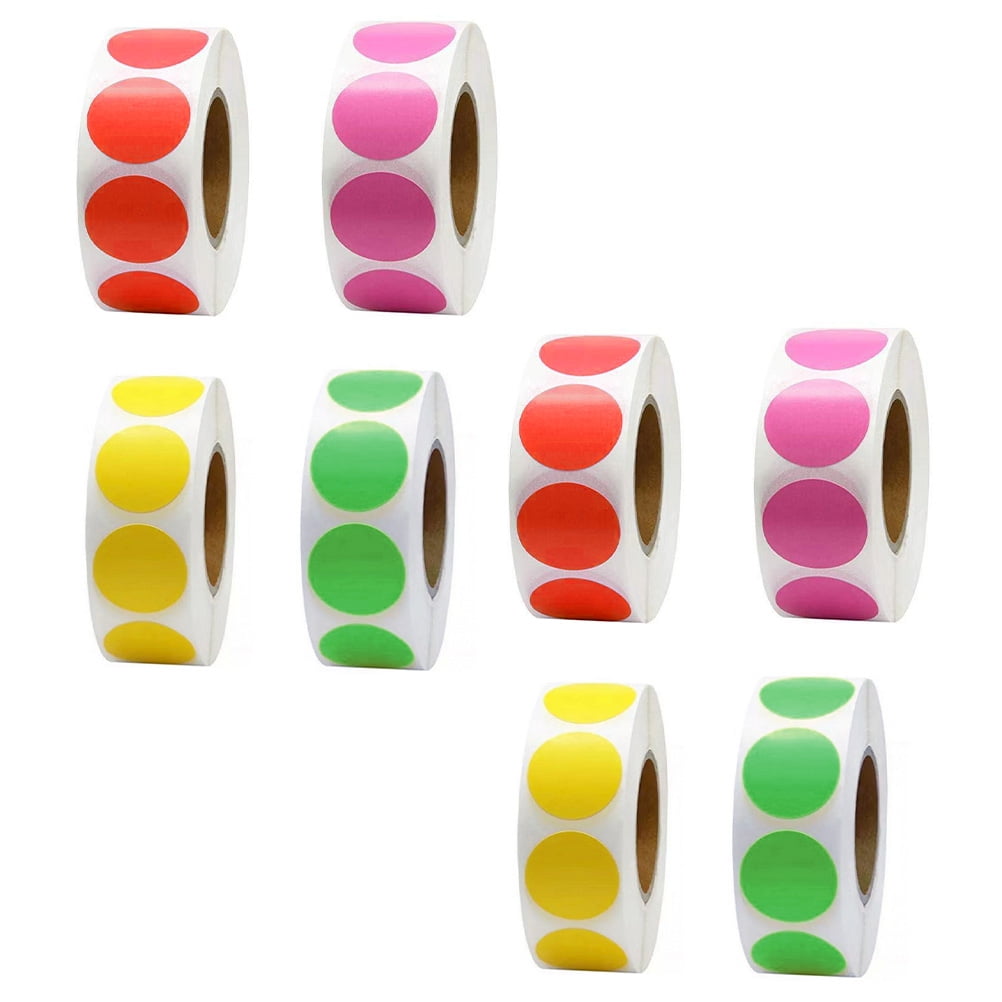 Masteelf 8 Rolls Decorative Mark Stickers Circle Dot Marker Label ...