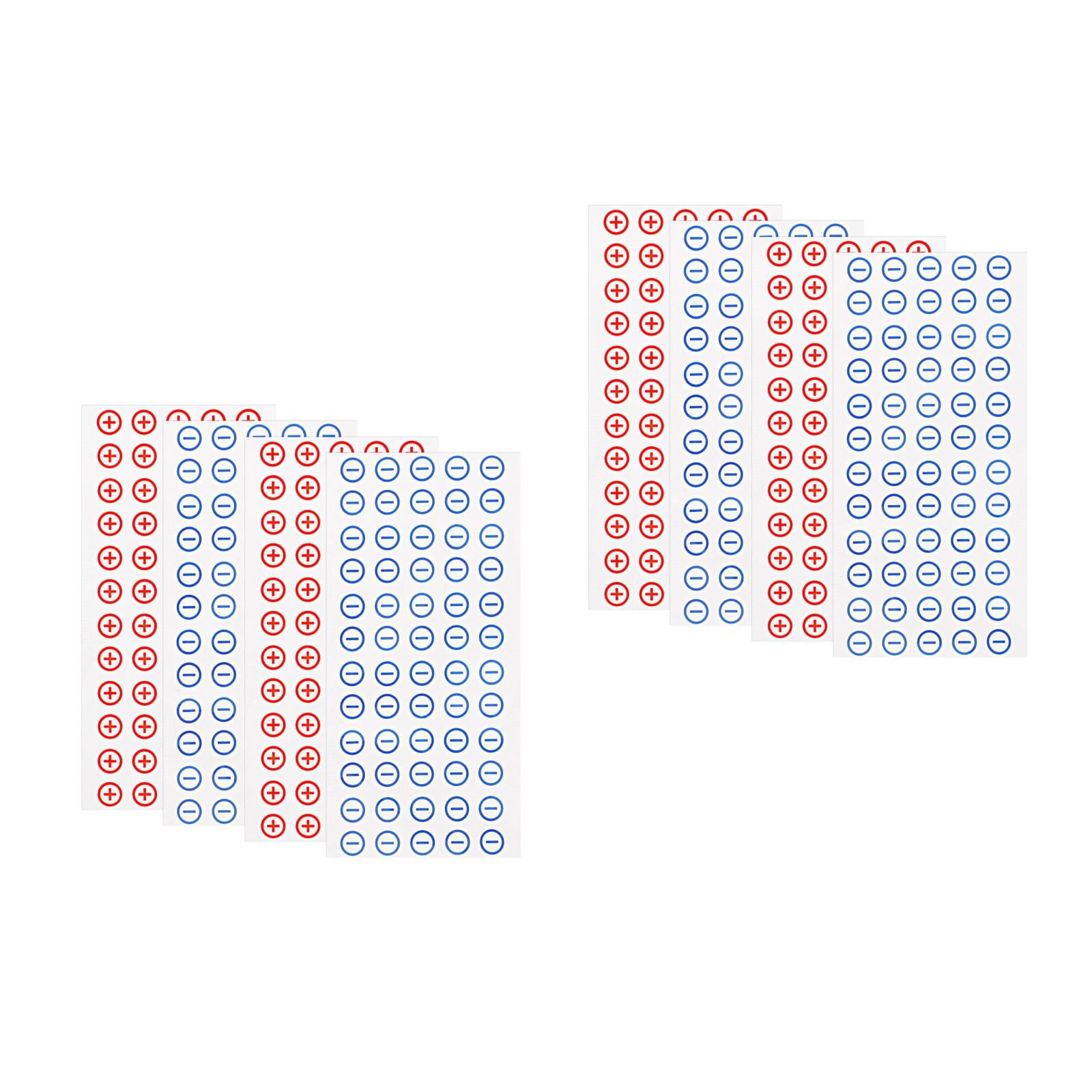 Masteelf 8 Sheets Self Adhesive Battery Polarity Stickers Battery ...