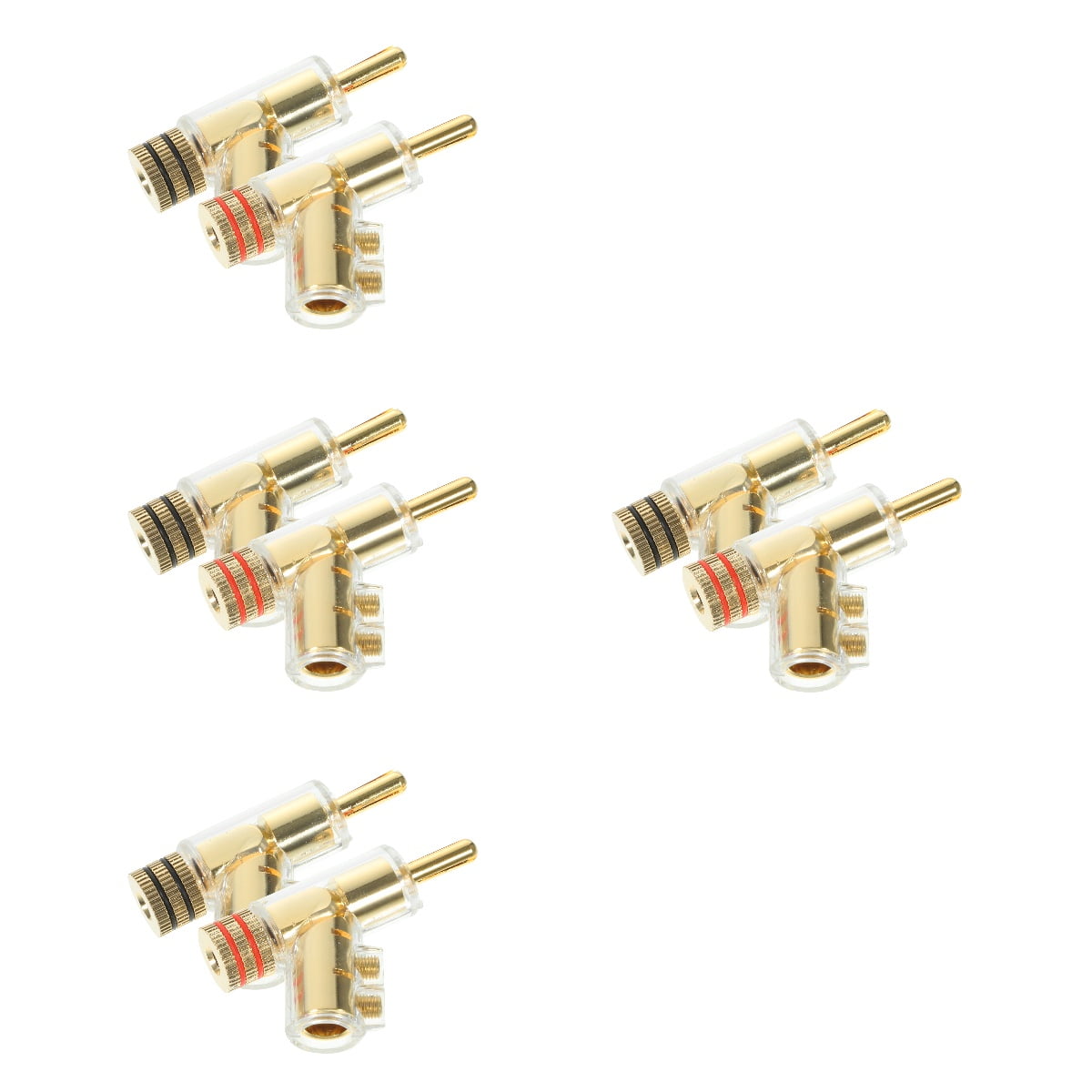 Masteelf 8 pcs Banana Plug For Speaker Wire Right Angle Plug Adapter ...