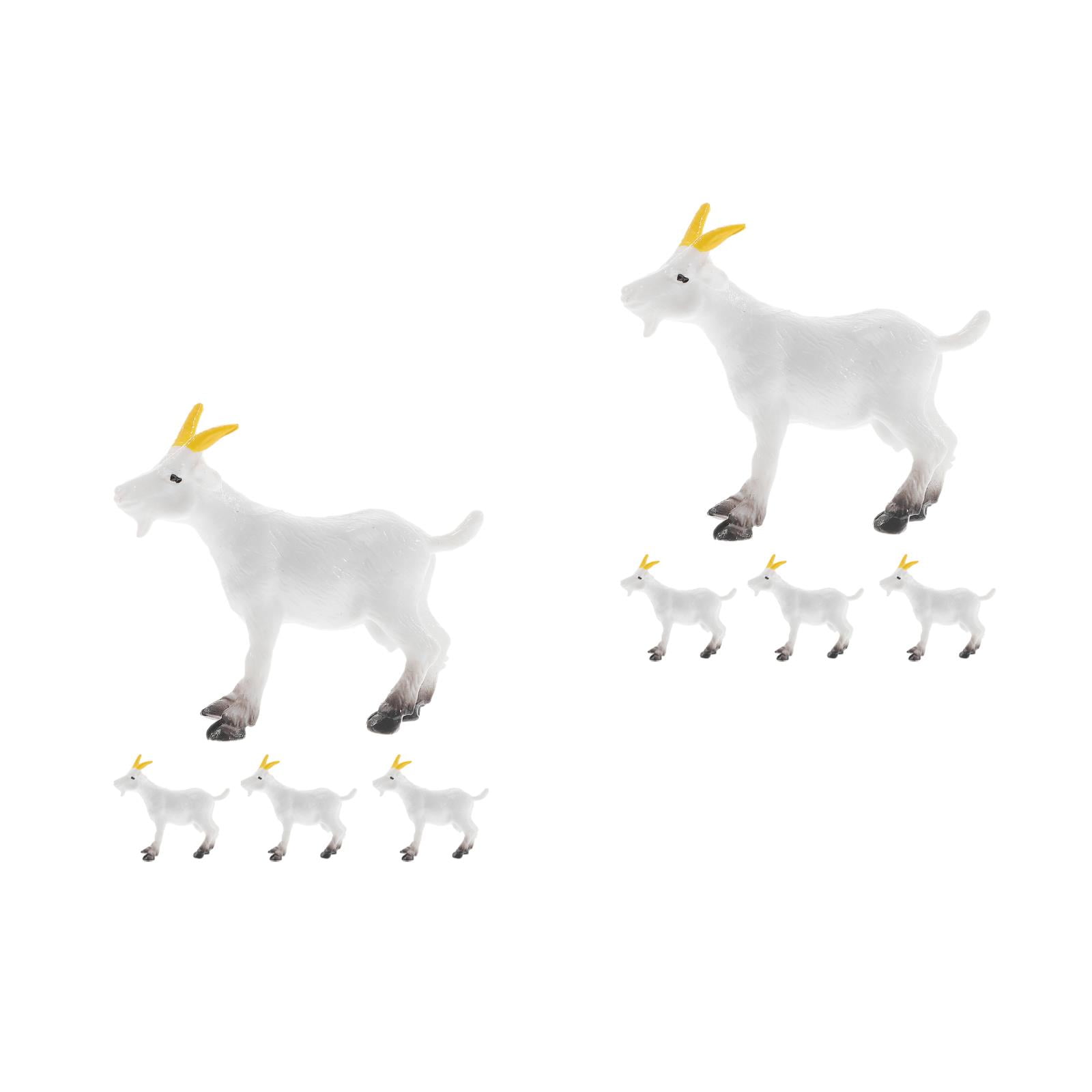 Masteelf 8 pcs Mini Simulation PVC Farm Animals Goats Sheep Model ...