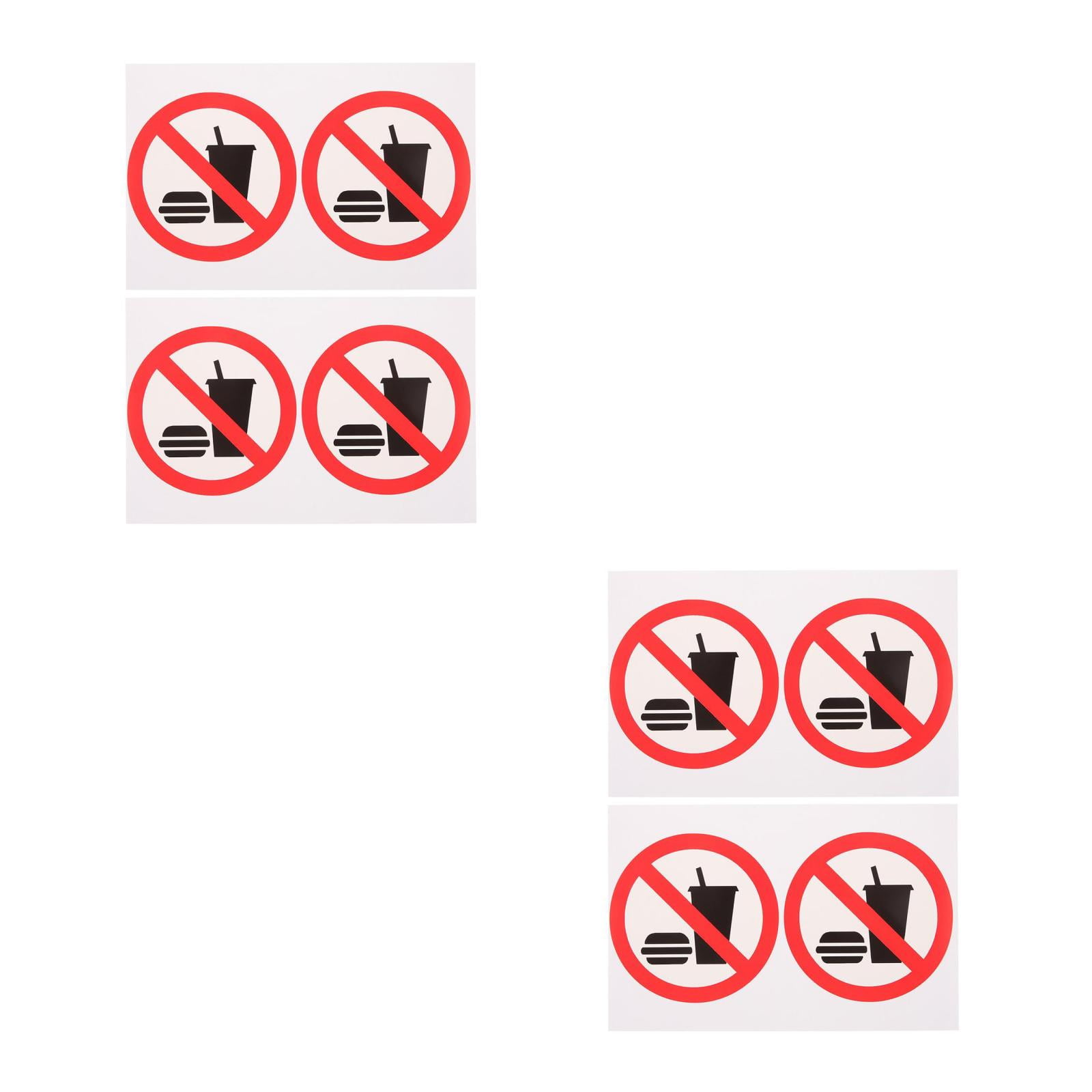 Masteelf 8 pcs No Food Or Drink Sign Sticker Self Adhesive Decal For ...