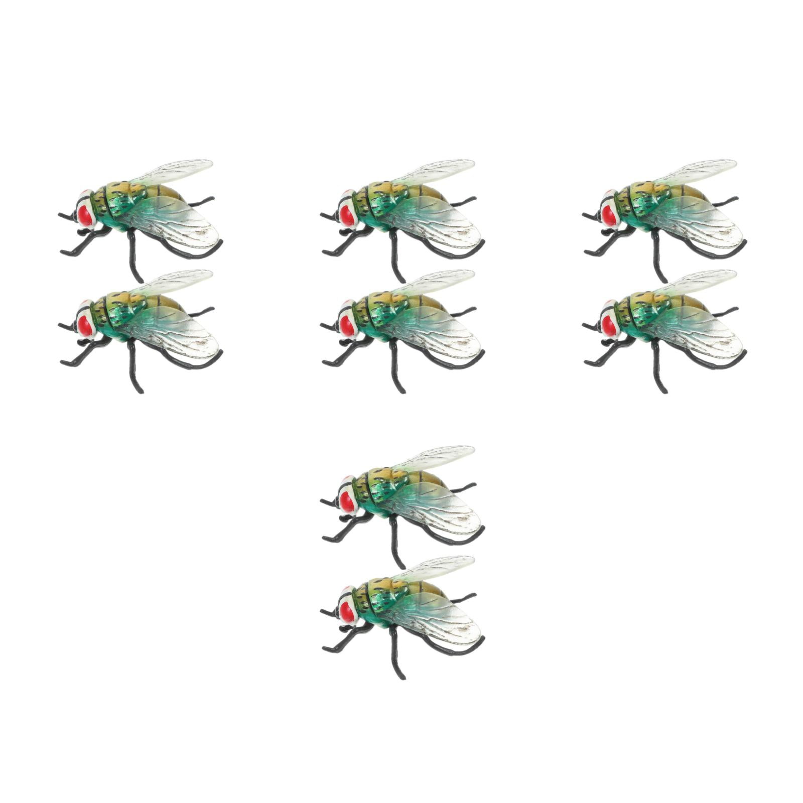 Masteelf 8 pcs Plastic Fly Figurine Green Fake Fly Realistic Fly ...