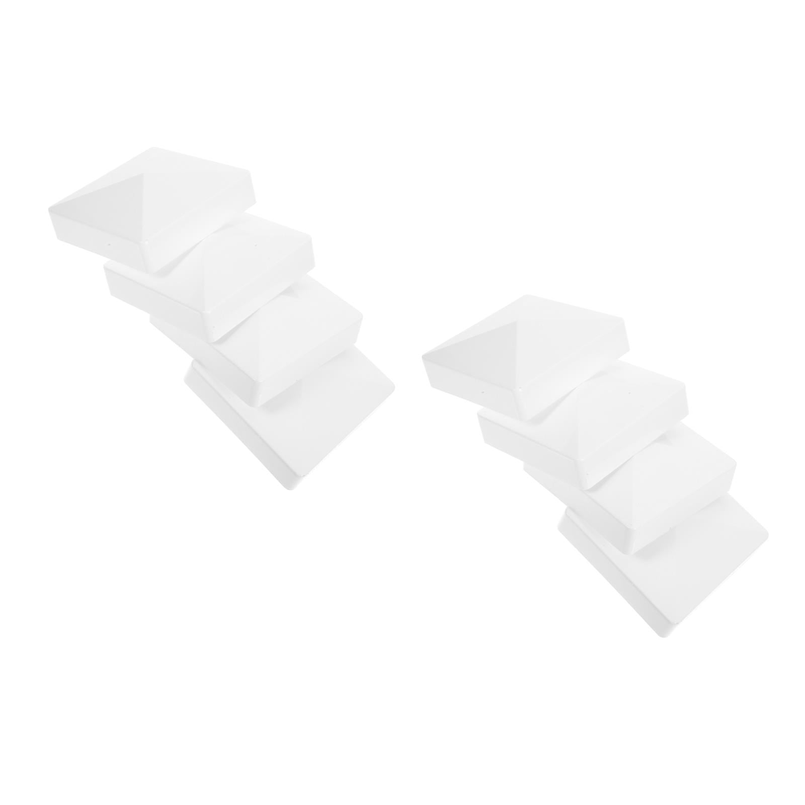 Masteelf 8 pcs Vinyl Fence Post Caps, Pyramid Post Tops Piling Caps ...