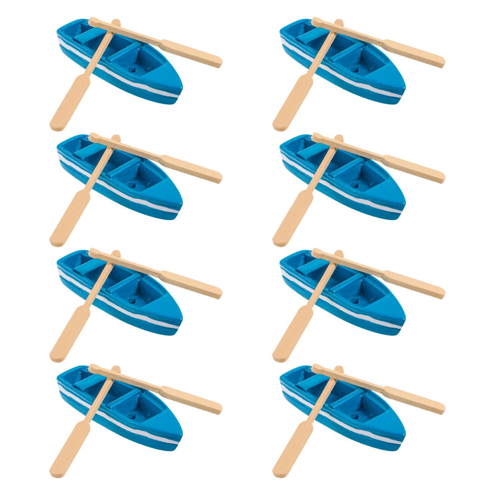 Masteelf 8 sets of Mini Boat Model Miniature Dollhouse Ship Model Micro ...