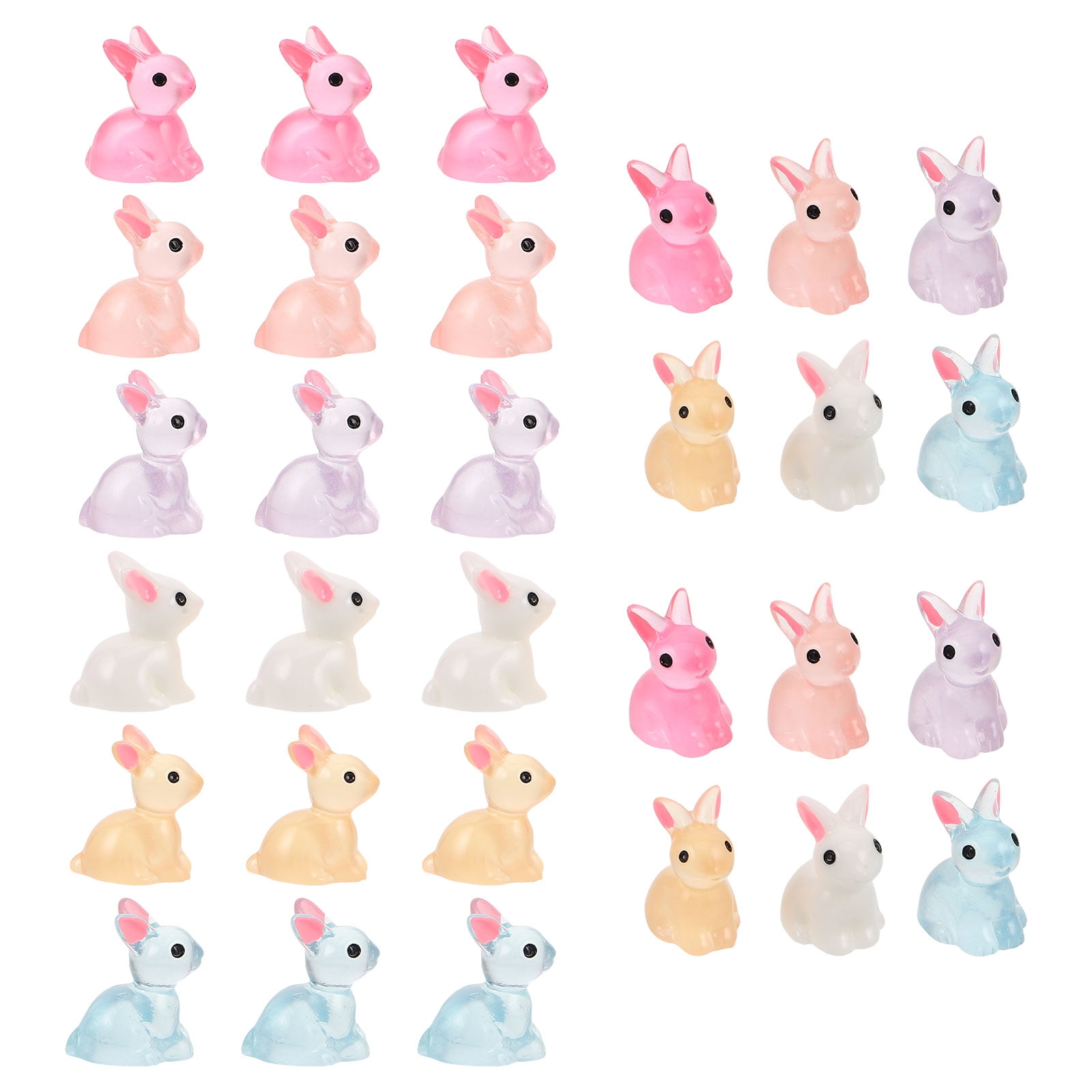 Masteelf 80 Pcs Easter Mini Bunny Rabbit Figurines Bunnies Rabbits ...