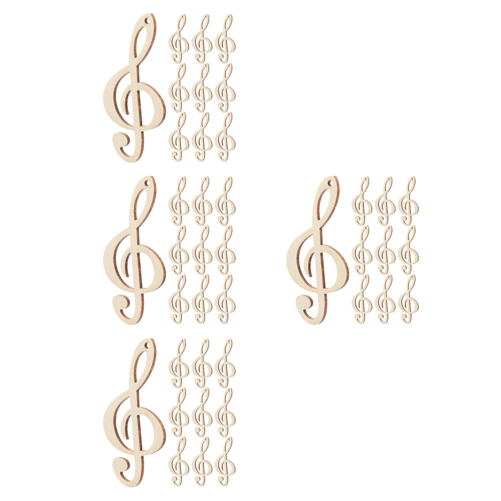 Masteelf 80 pcs Music Notes Wood Cutout Unfinished Wood Slices Craft ...