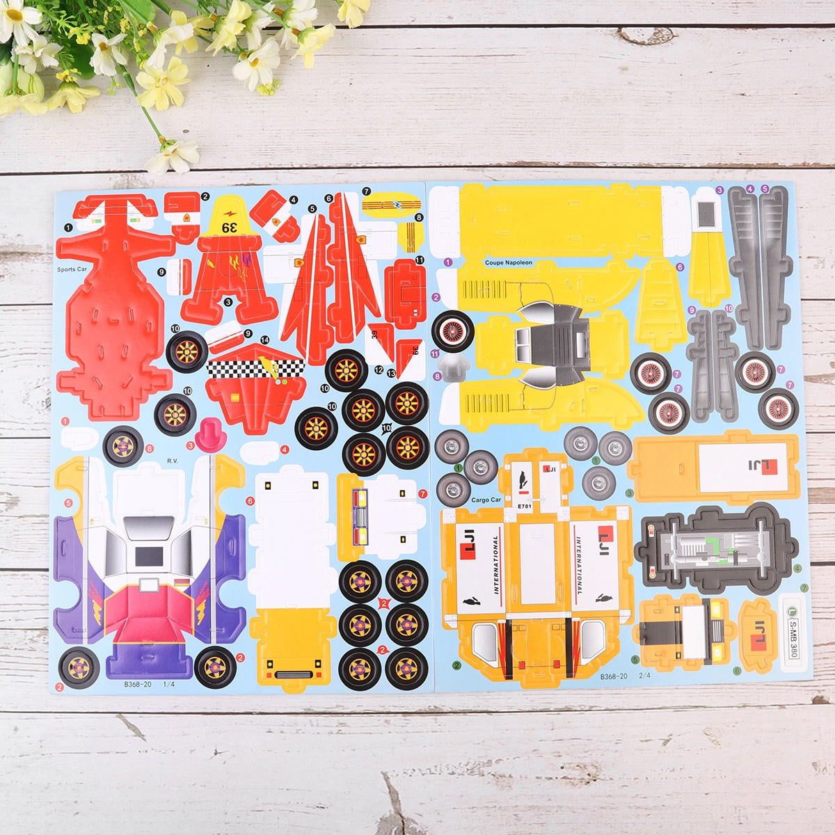 Masteelf 8pcs Car Model Paper Puzzle Plaything 3D Puzzle Toy DIY ...