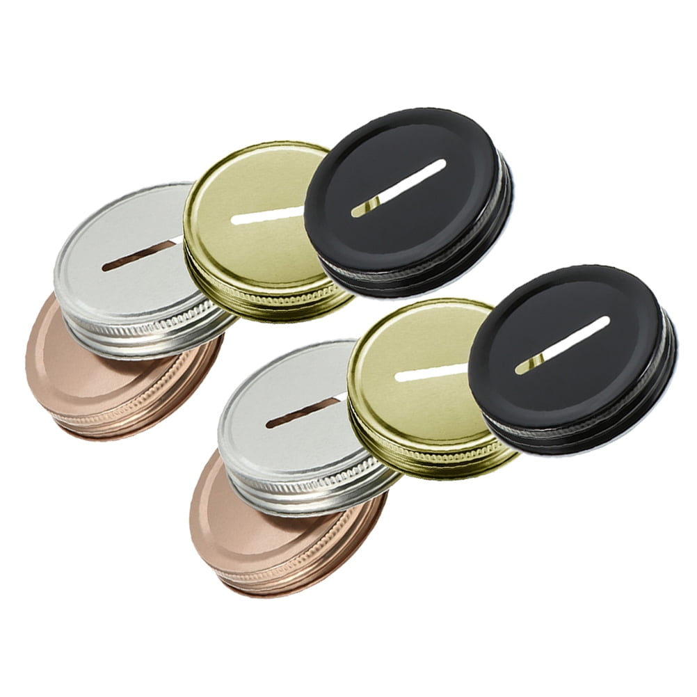 Masteelf 8pcs Mason Jar Lids Coin Slot Lids Metal Jar Caps for Mason ...