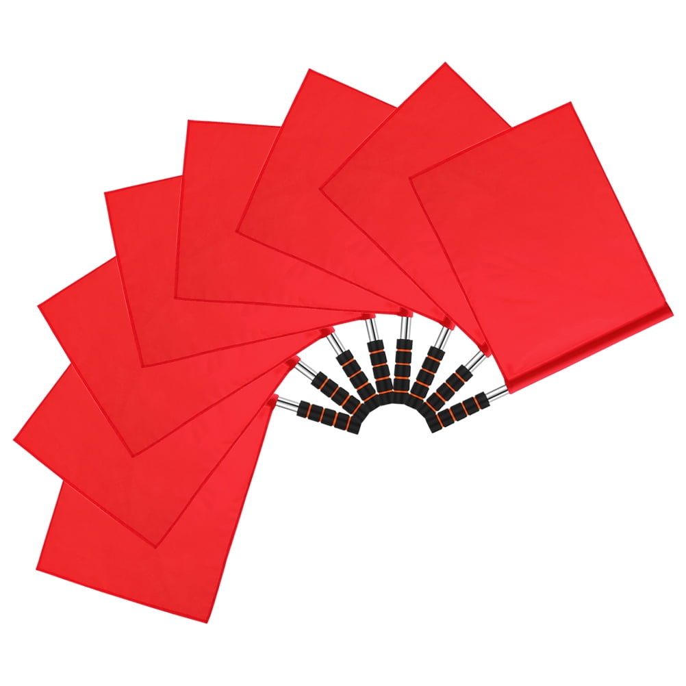 Masteelf 8pcs Referee Flags Stainless Steel Pole Hand Signal Flags Flag ...