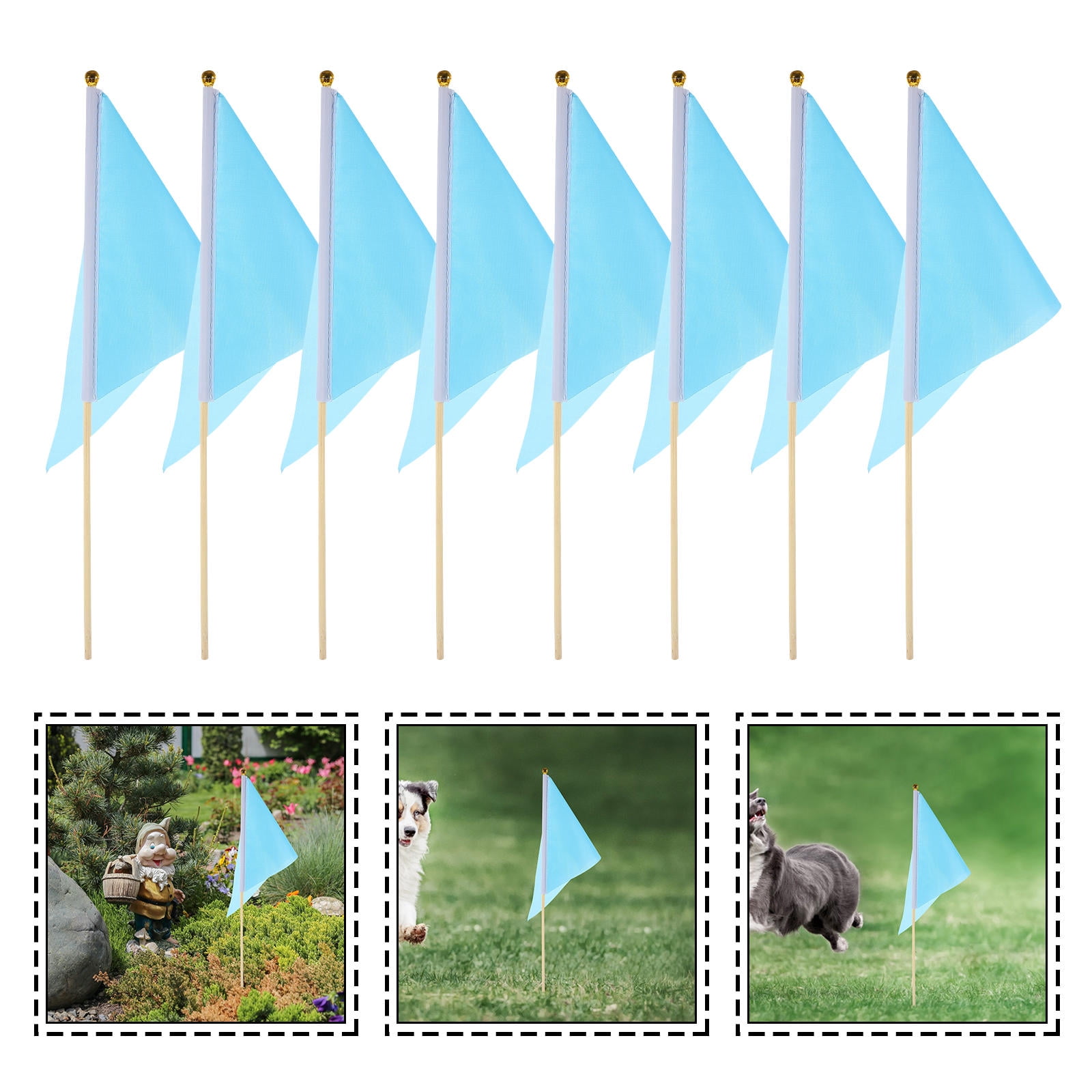 Masteelf 8pcs Yard Marking Flags For Lawn Irrigation Flags With Stakes ...