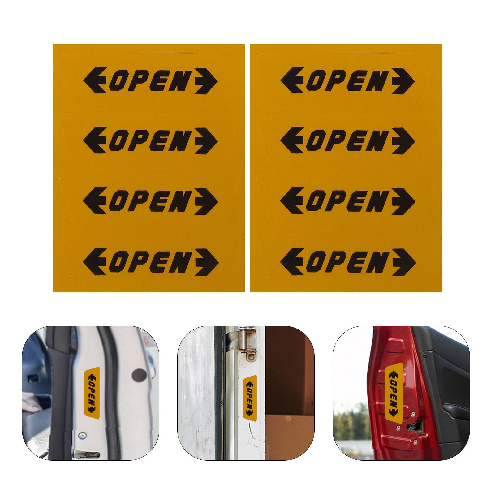 Masteelf 8pcs Yellow Reflective Car Stickers for Door Open Warning High ...