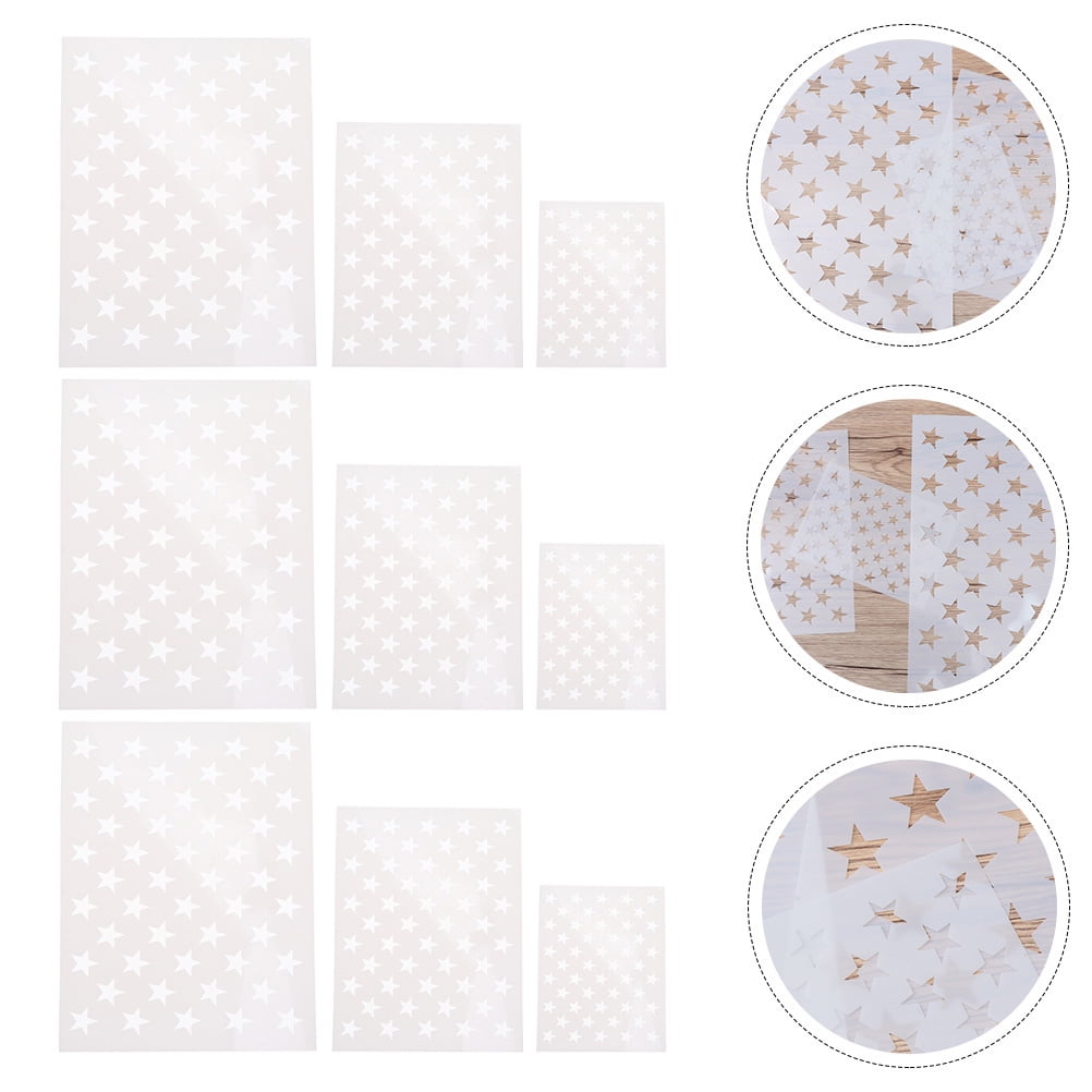 Masteelf 9 Sheets Make White Pentagram Template Star Beautiful Stencil ...