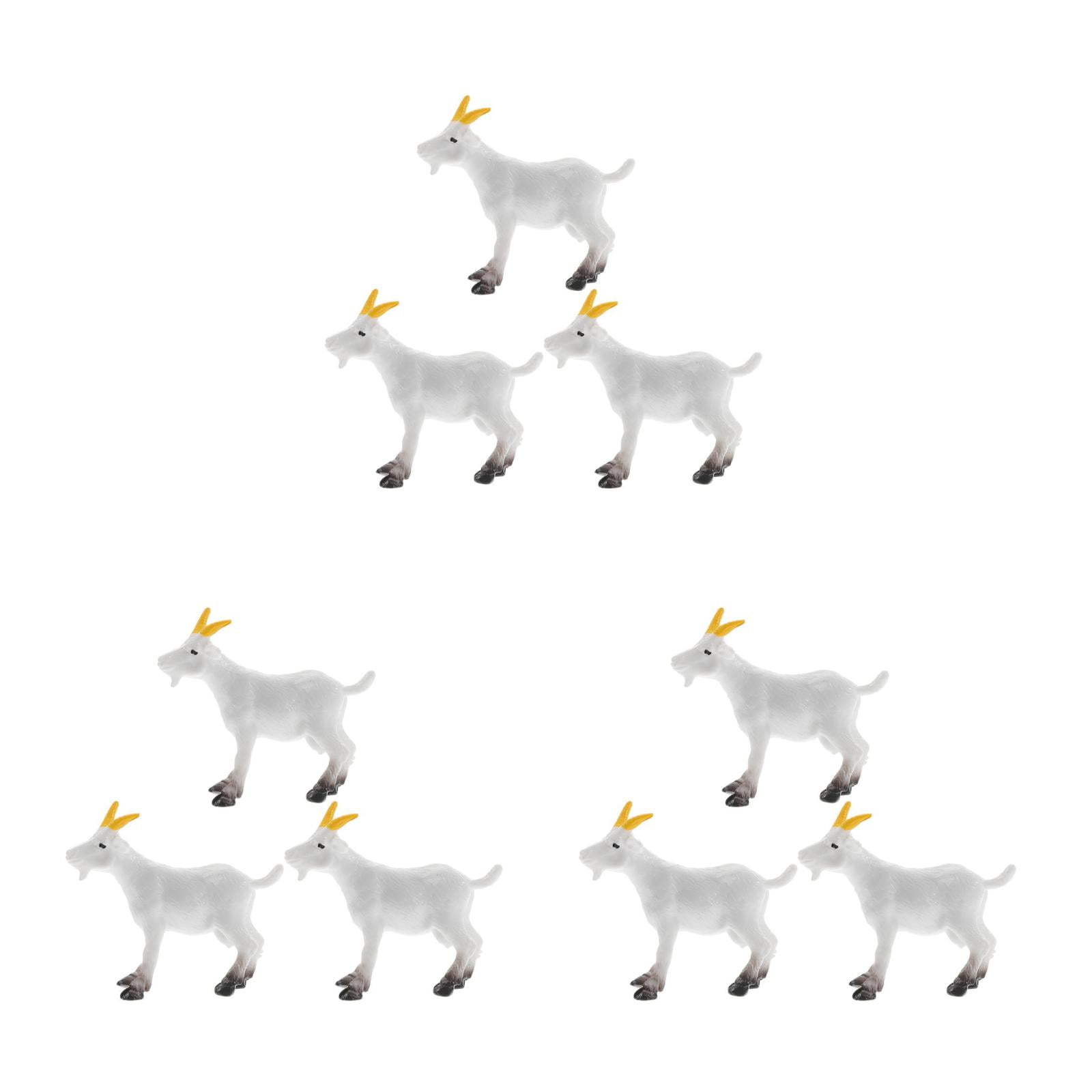 Masteelf 9 pcs Realistic Miniature Goat Figurine Mini Fairy Garden ...