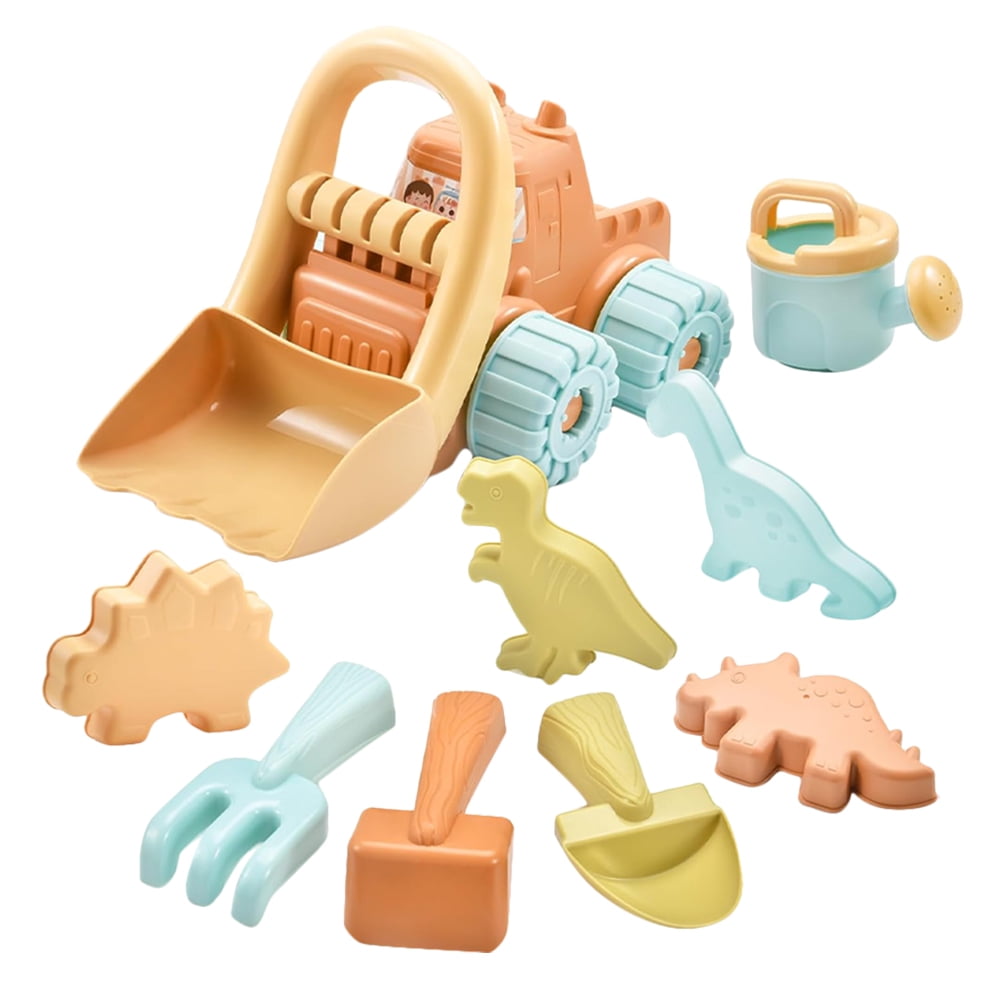 Masteelf 9pcs Kids Beach Toys Set Dinosaur Sand Molds Outdoor Sand Play ...