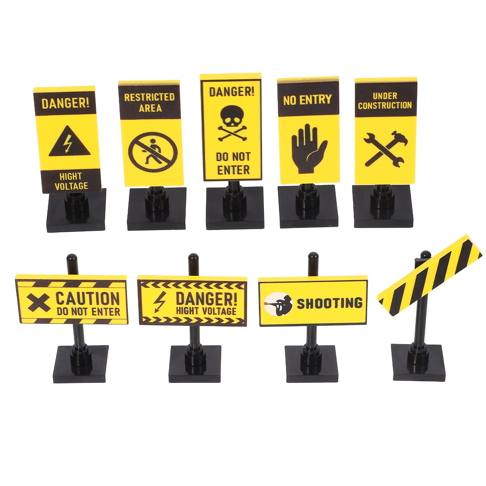Masteelf 9pcs Miniature Traffic Signs Playset Mini Warning Sign Kids ...
