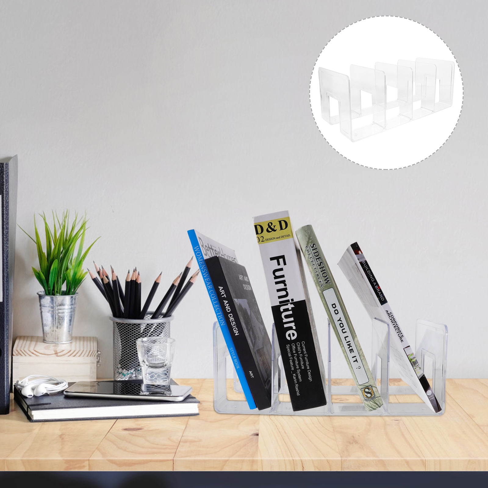 Masteelf Acrylic Bookend for Heavy Books and Documents Storage ...