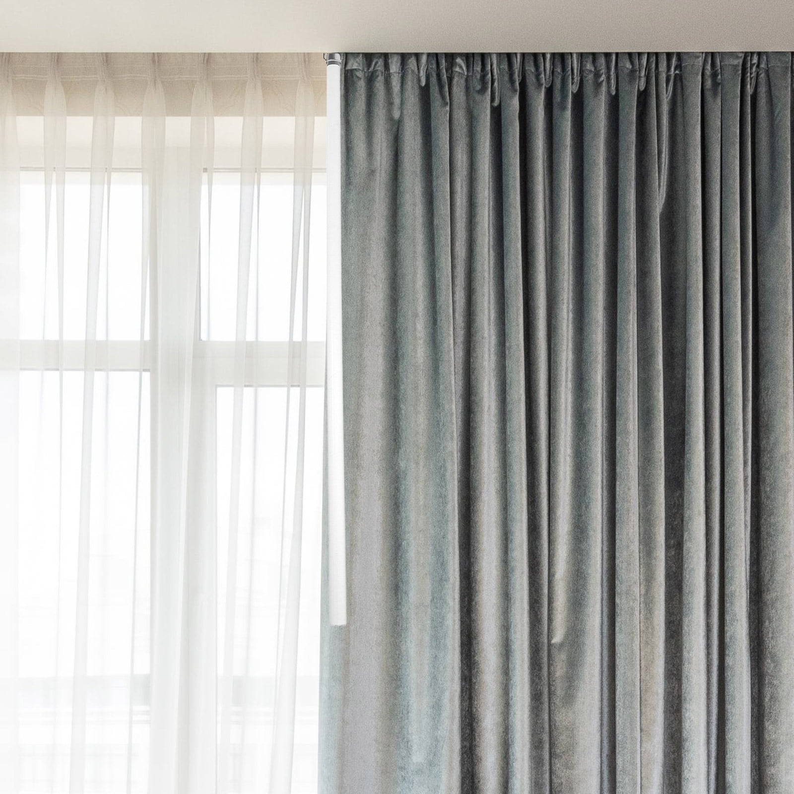 Masteelf Clear Acrylic and Stainless Steel Curtain Pull Rod for Home ...