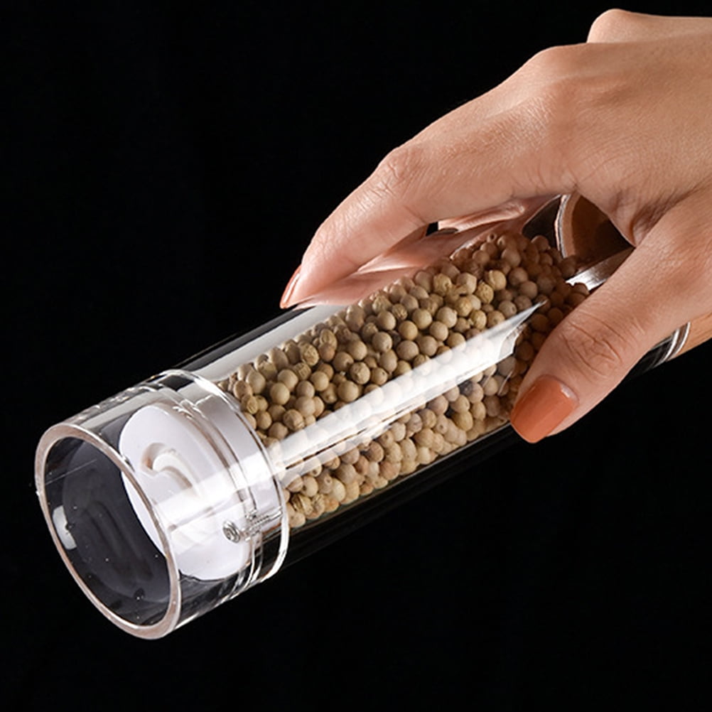 Masteelf Acrylic Pepper Mill with Wooden Cover for Kitchen Use ...