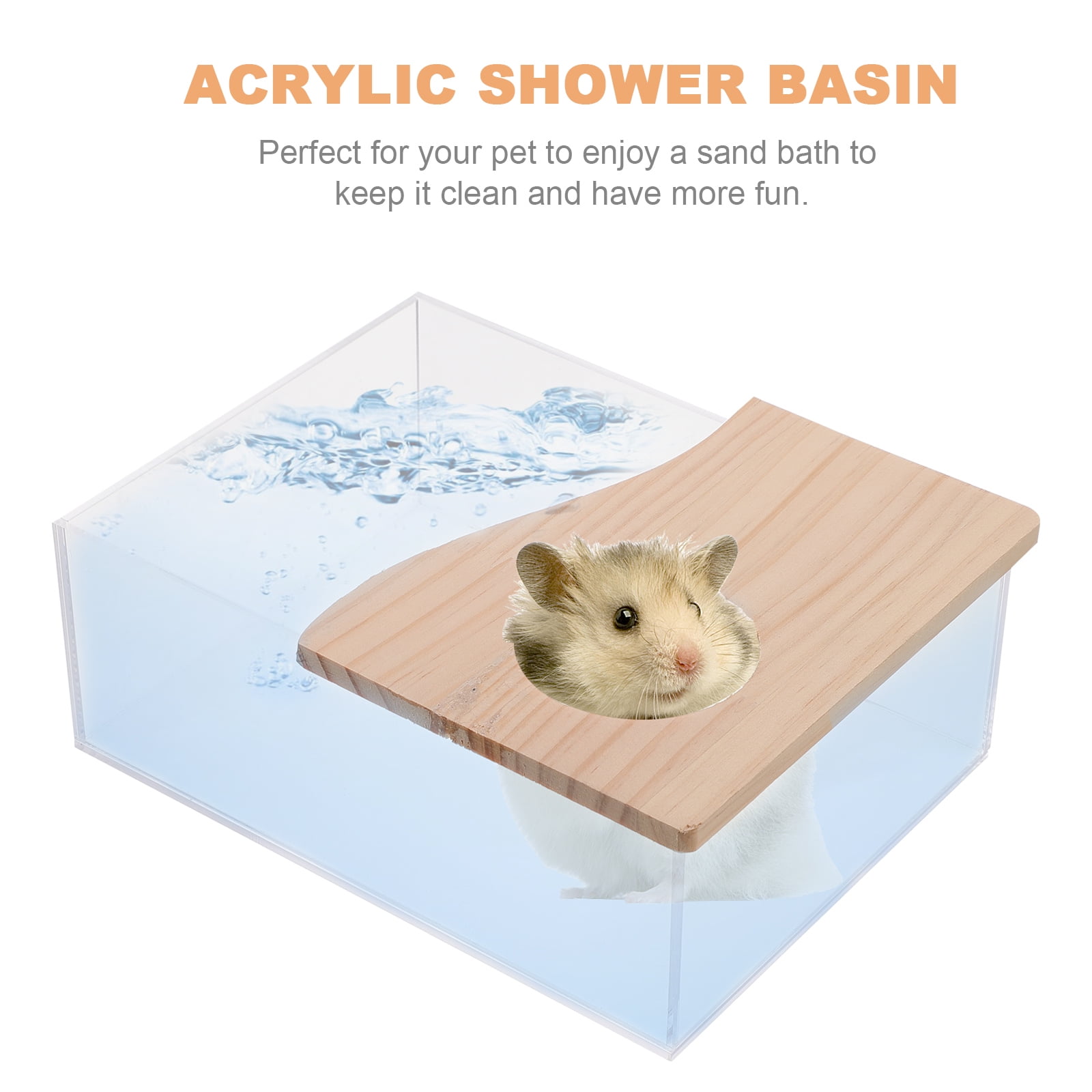 Masteelf Acrylic Sand Bath Box for Small Pets to Rest Bath and Play 6 ...