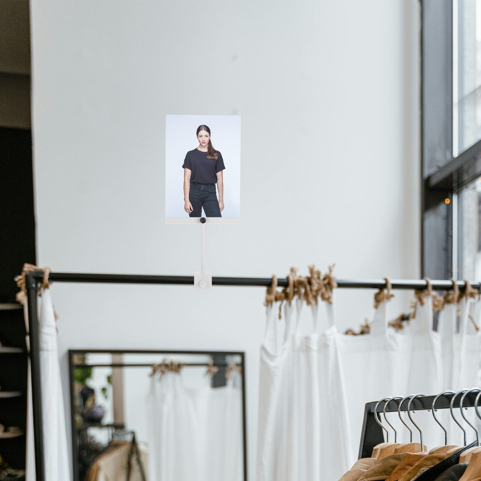 Masteelf Acrylic Sign Holder With Clamp Blank Display Clips Aluminum ...