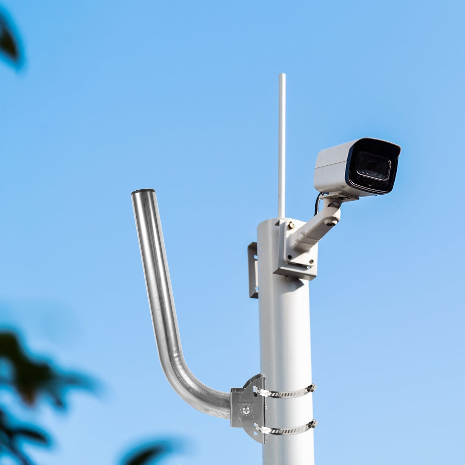 Masteelf Adjustable Wall Mounted Antenna Pole Bracket Outdoor Stainless ...