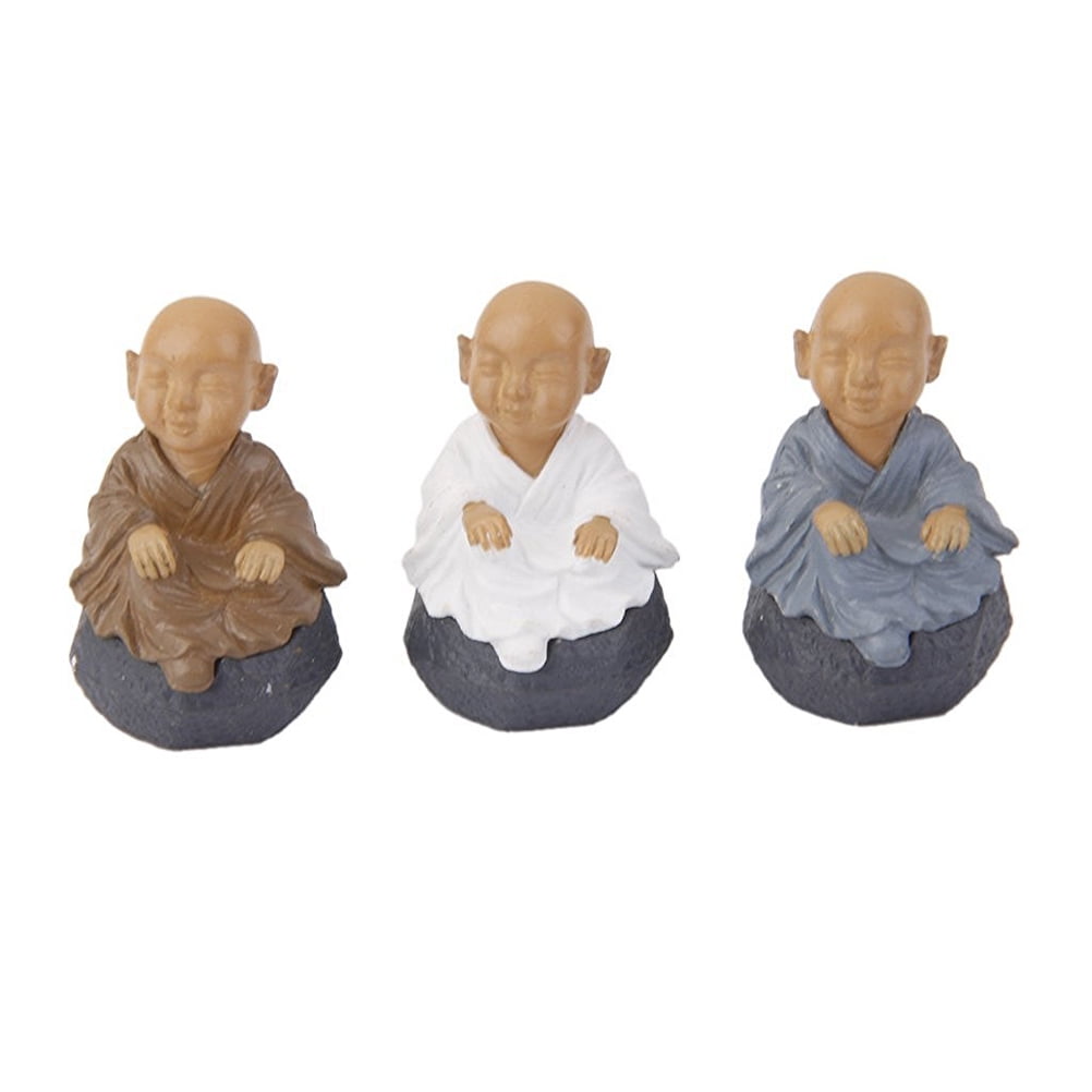 Masteelf Adorable Miniature Monk for Garden Decor PVC Statue Assorted ...