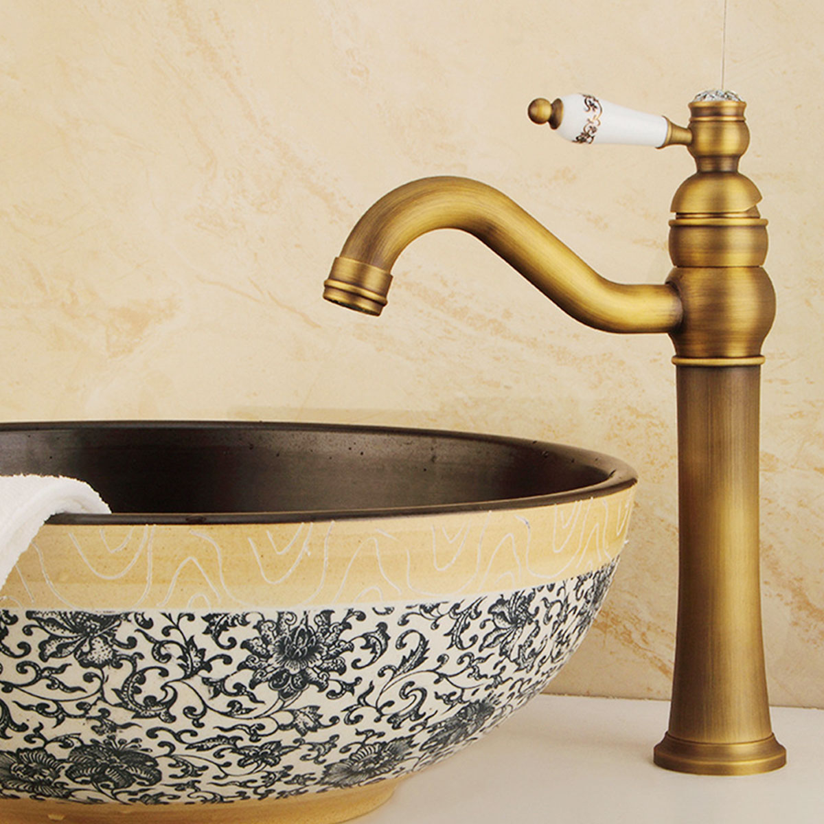 Masteelf All Copper Vegetable Pot Faucet Mixer Tap for Kitchen Sink ...