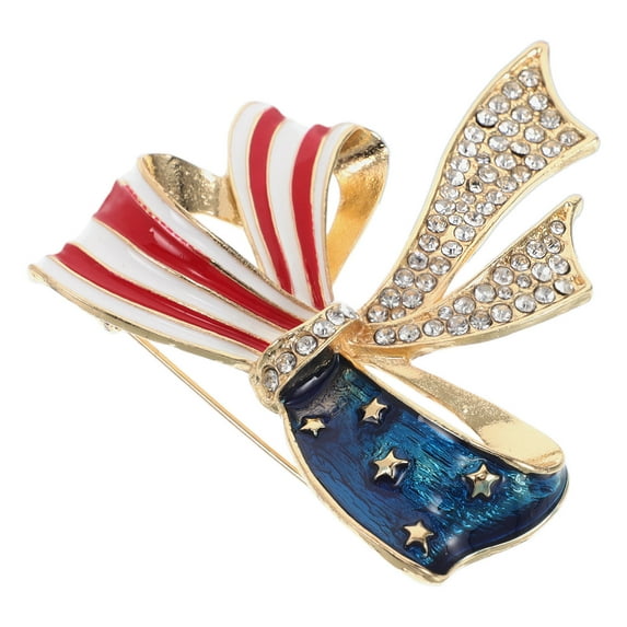 Masteelf American Flag Brooch Patriotic Accessories Rhinestone Pin ...