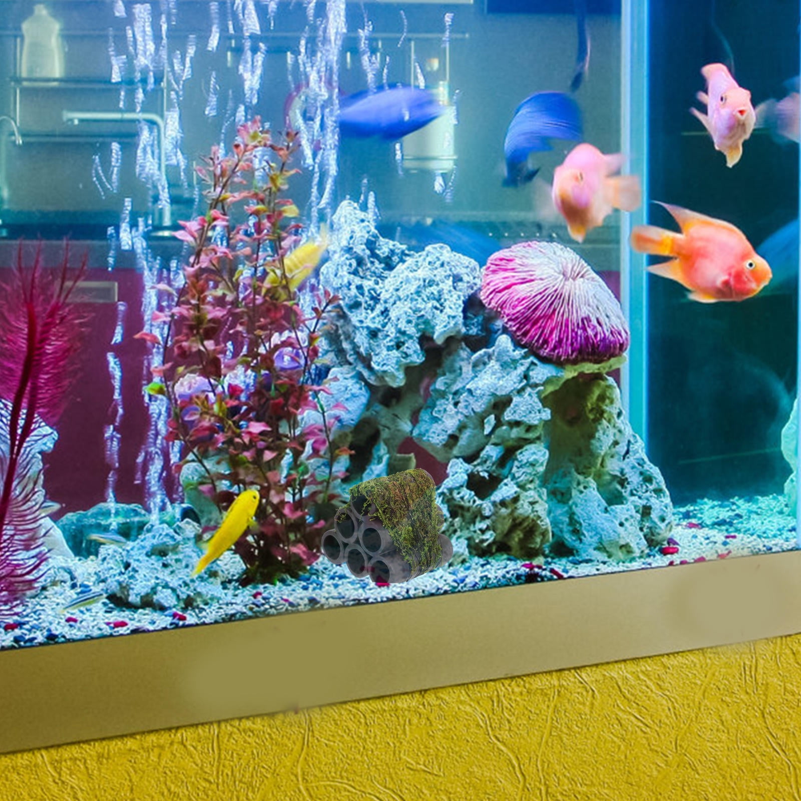 Masteelf Aquarium Ceramic Shrimp Tube Decoration Betta Fish Shelter ...