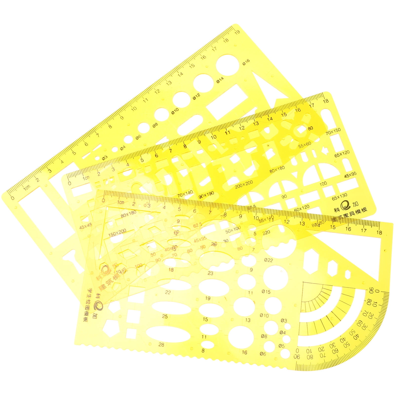 Masteelf Architectural Scale Ruler Template Measuring Drawing Stencil ...