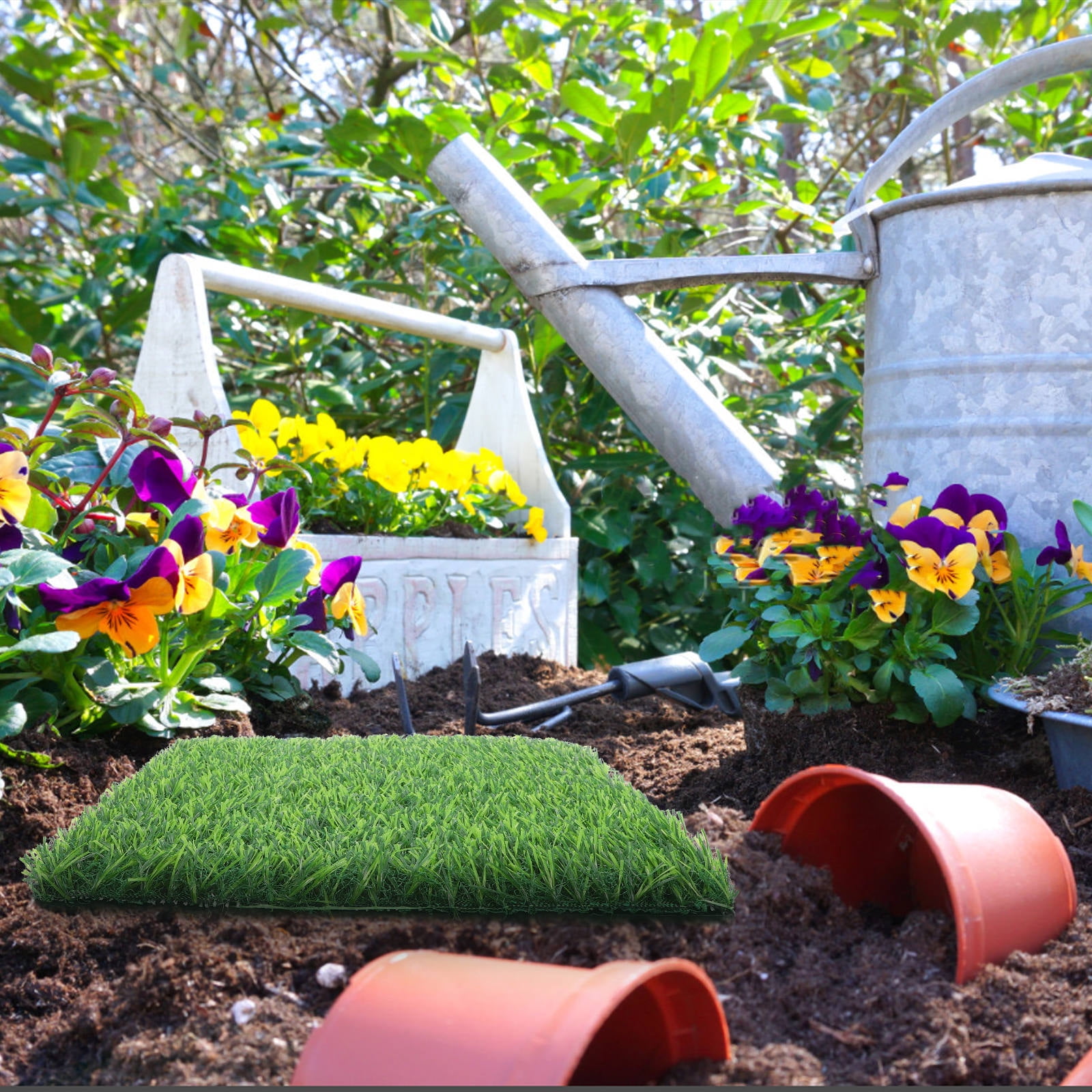 Masteelf Artificial Grass Tiles for Patio Garden and Outdoor Use 1 Set ...