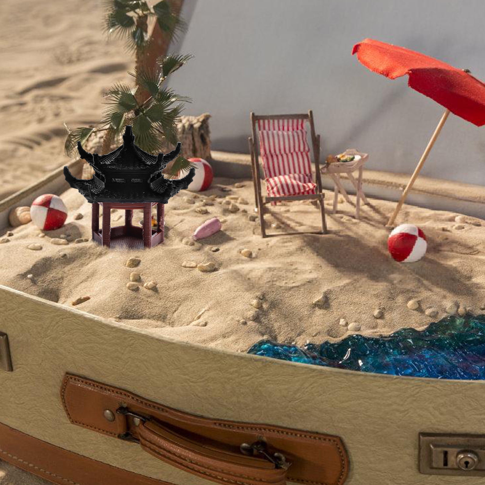 Masteelf Artificial Miniature Pavilion Pagoda Landscape Office ...