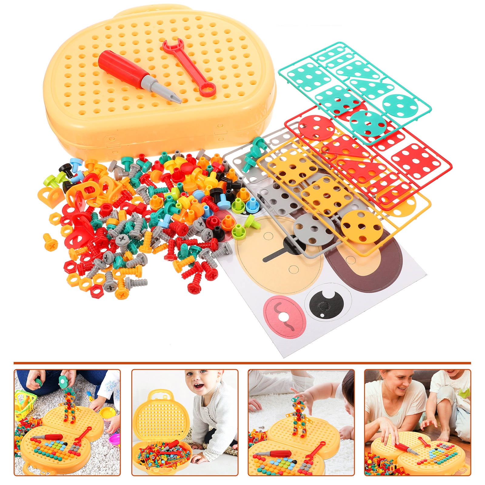 Masteelf Assorted Color Manual Tool Set for Kids Safe ABS Plastic Toy ...