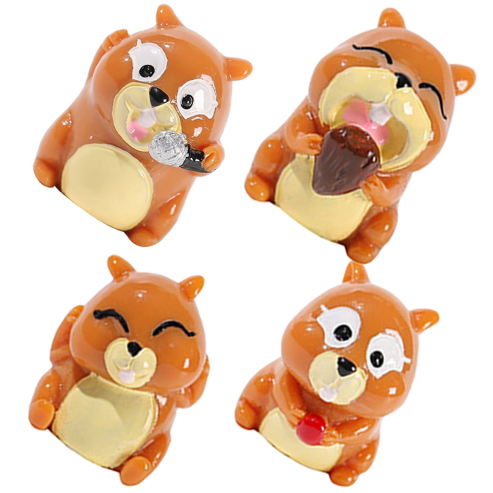 Masteelf Assorted Color Resin Squirrel Figurines for Decoration 4 ...