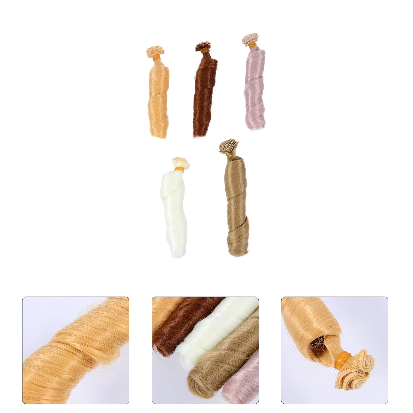 Masteelf Assorted Color Synthetic Doll Wigs Set of 5 for DIY ...