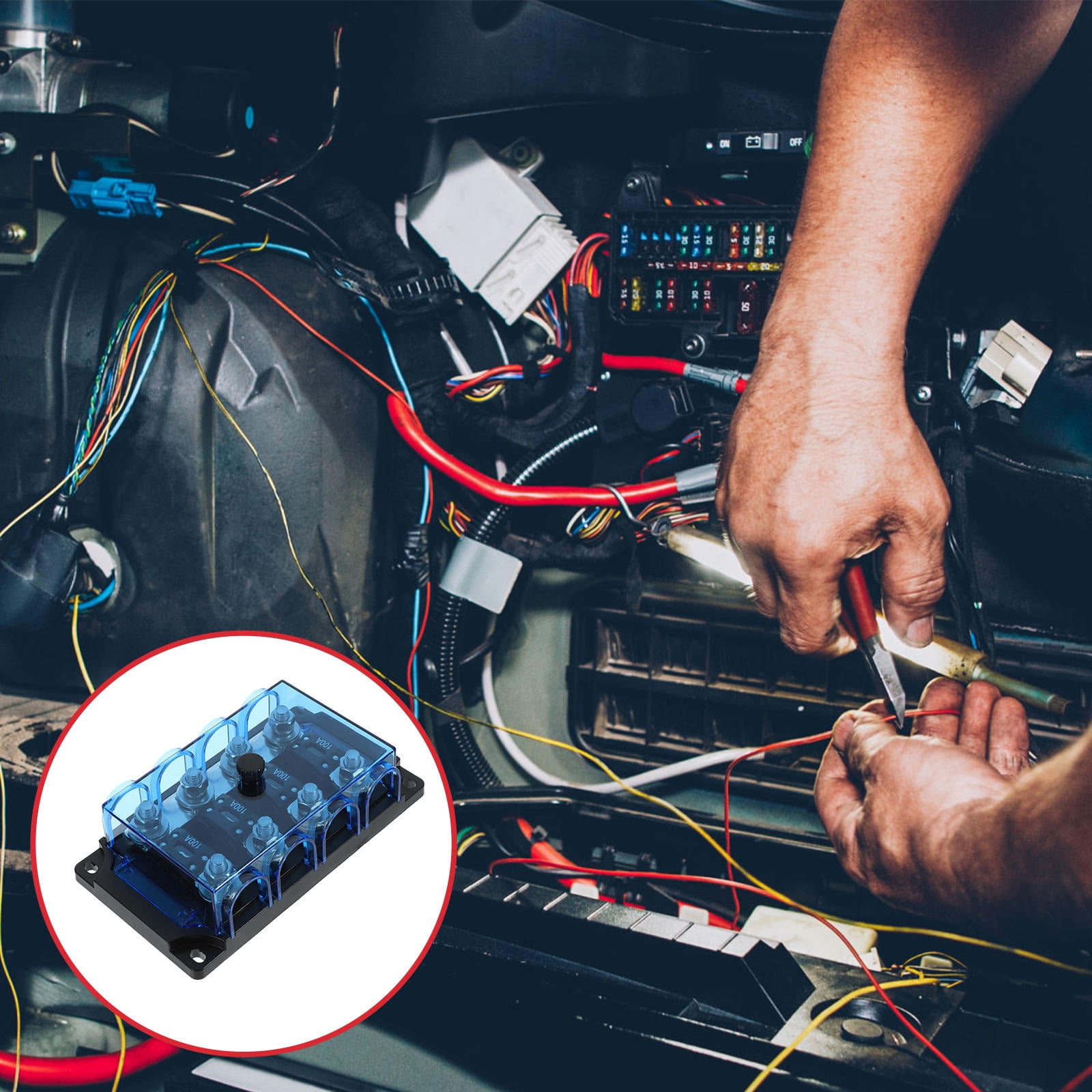 Masteelf Auto Fuse Block 4 Way Fuse Box Fuse Holder Fuse Panel for ...