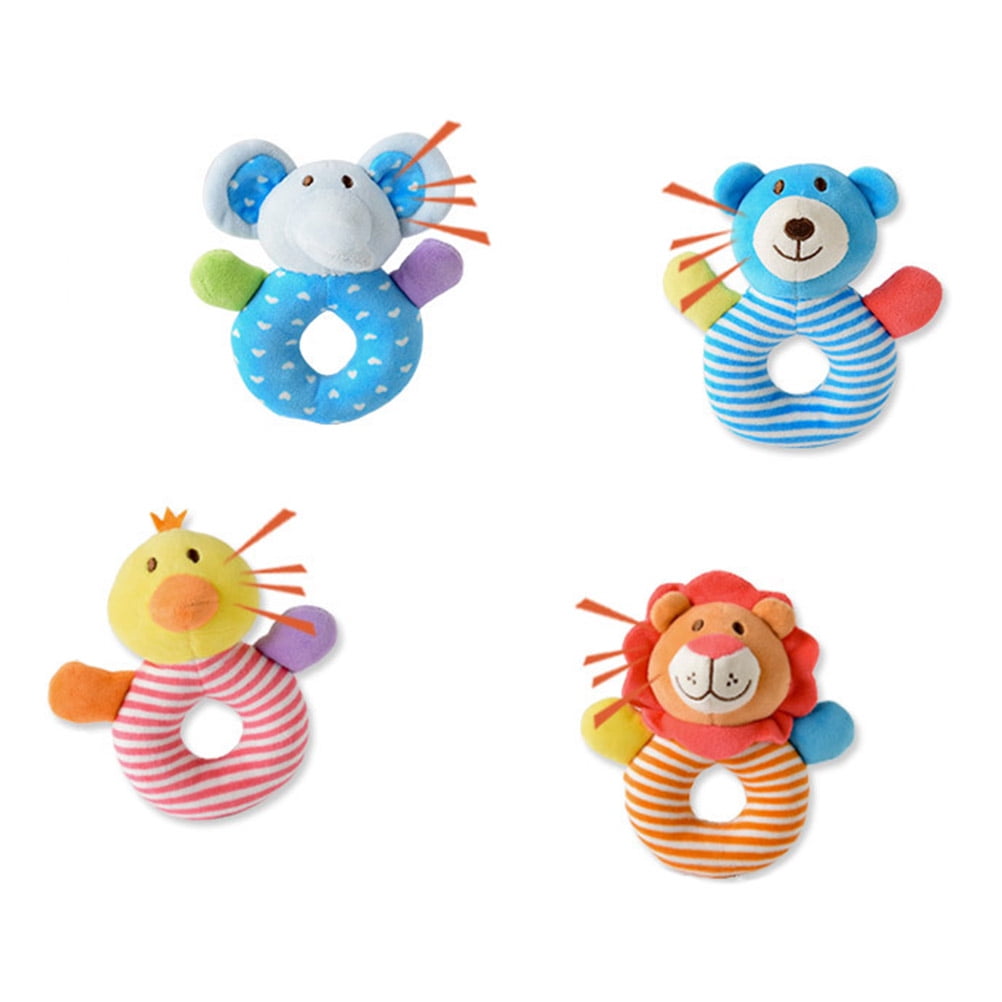 Masteelf Baby Plush Animal Hand Grip Rattles Toys Stuffed Doll ...