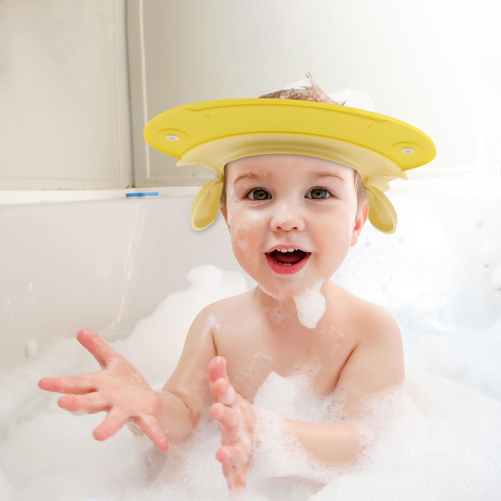Masteelf Baby Shower Visor Hat in Yellow TPE Material for Bathing ...