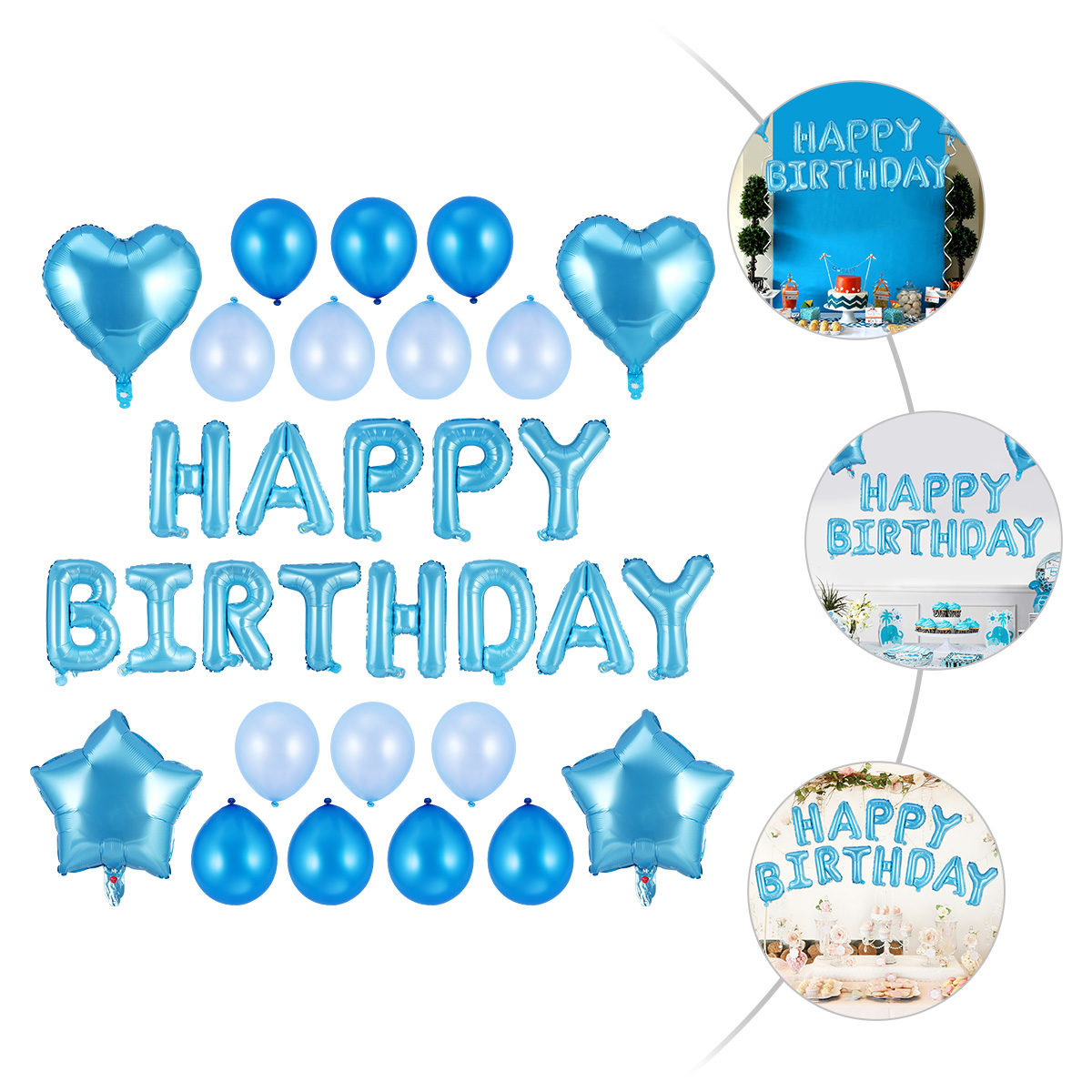 Masteelf Balloons Birthday Happy Decorations Party Supplies Boy Child ...