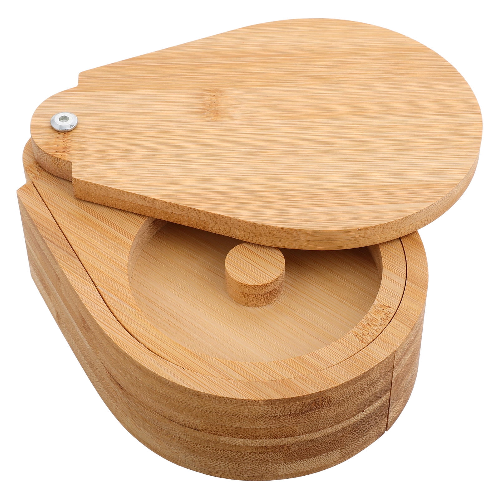 Masteelf Bamboo Three Tier Spice Box with Lid for Storing Salt Sugar ...
