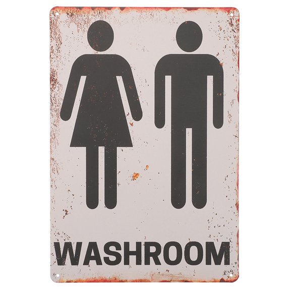 Masteelf Bathroom Sign Art Decor Retro Minimalist Wall Poster Bathroom ...